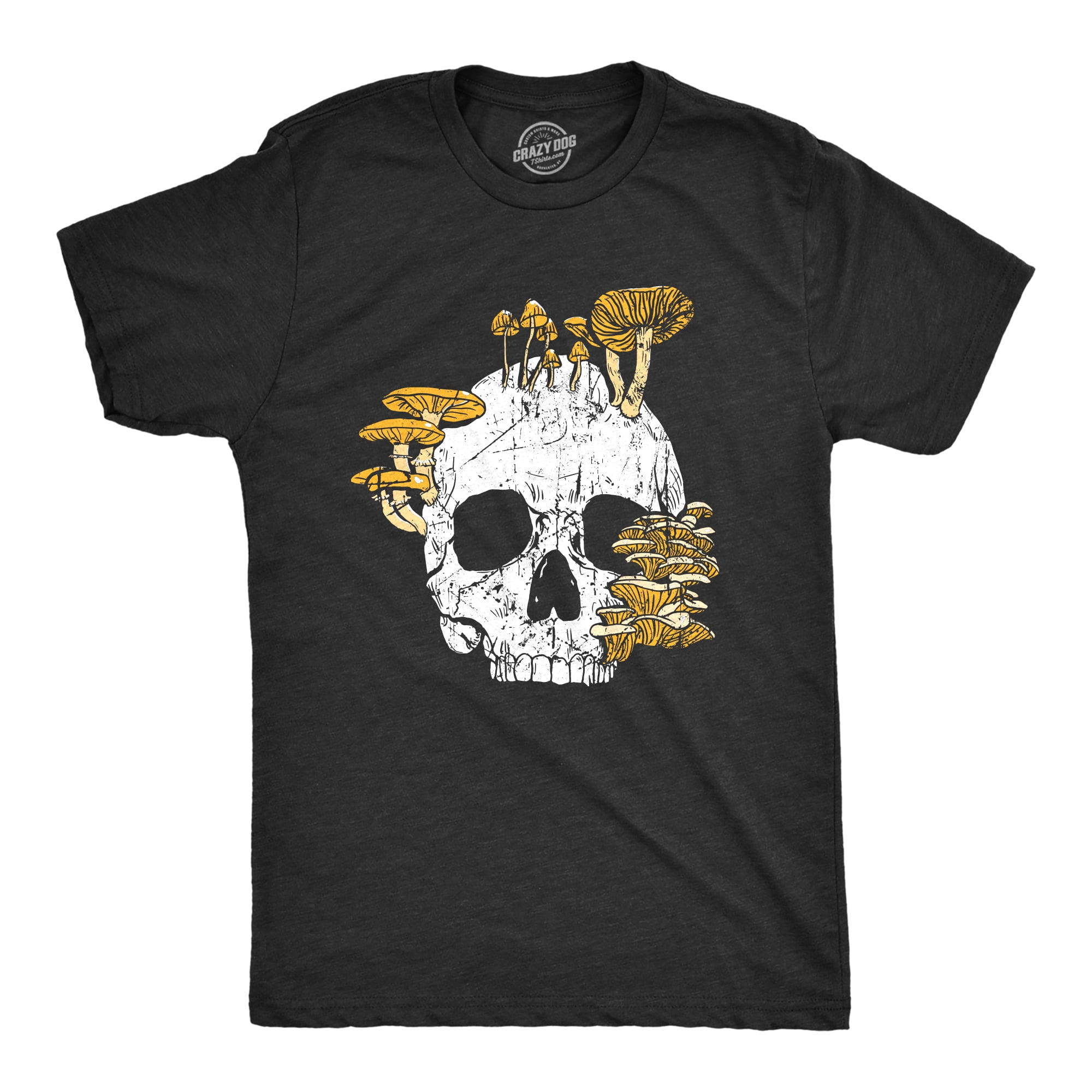 Mens Mushroom Skull T Shirt Fuuny Cool Dead Decaying Skeleton Shrooms ...