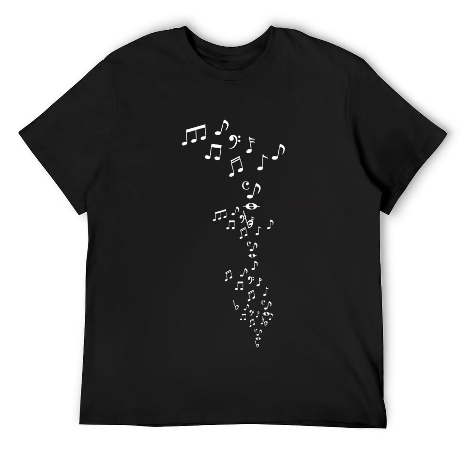Mens Music Love Musical Notes Flying T-Shirt Black X-Large - Walmart.com