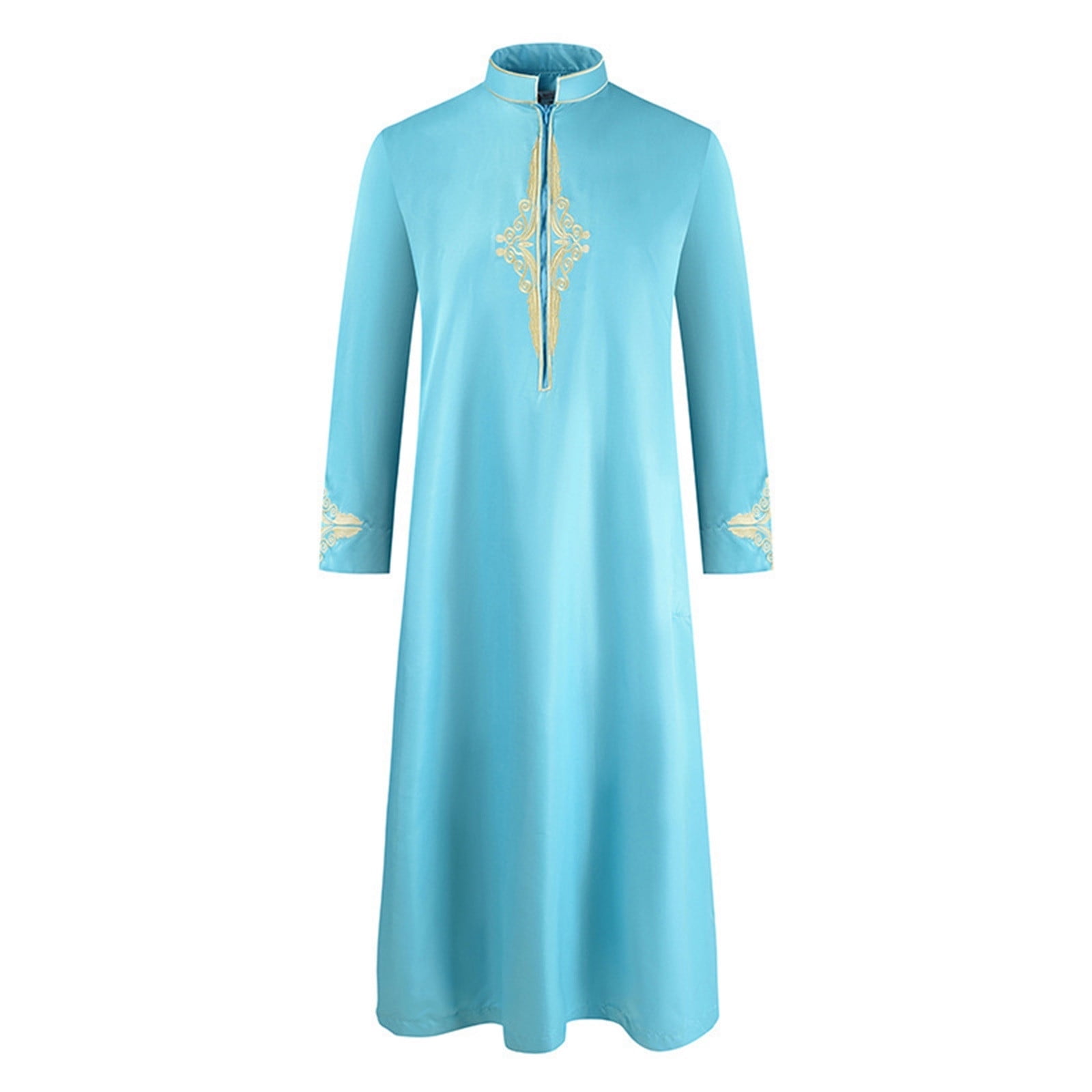 Mens Muslim Robe Long Sleeve Nightshirt Button Muslim Kaftan Thobe Sale ...
