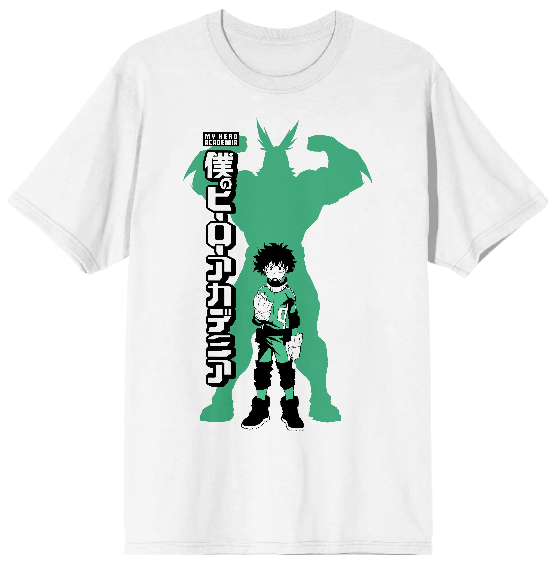 Mens My Hero Academia Anime Deku & All Might White Graphic Tee-M ...