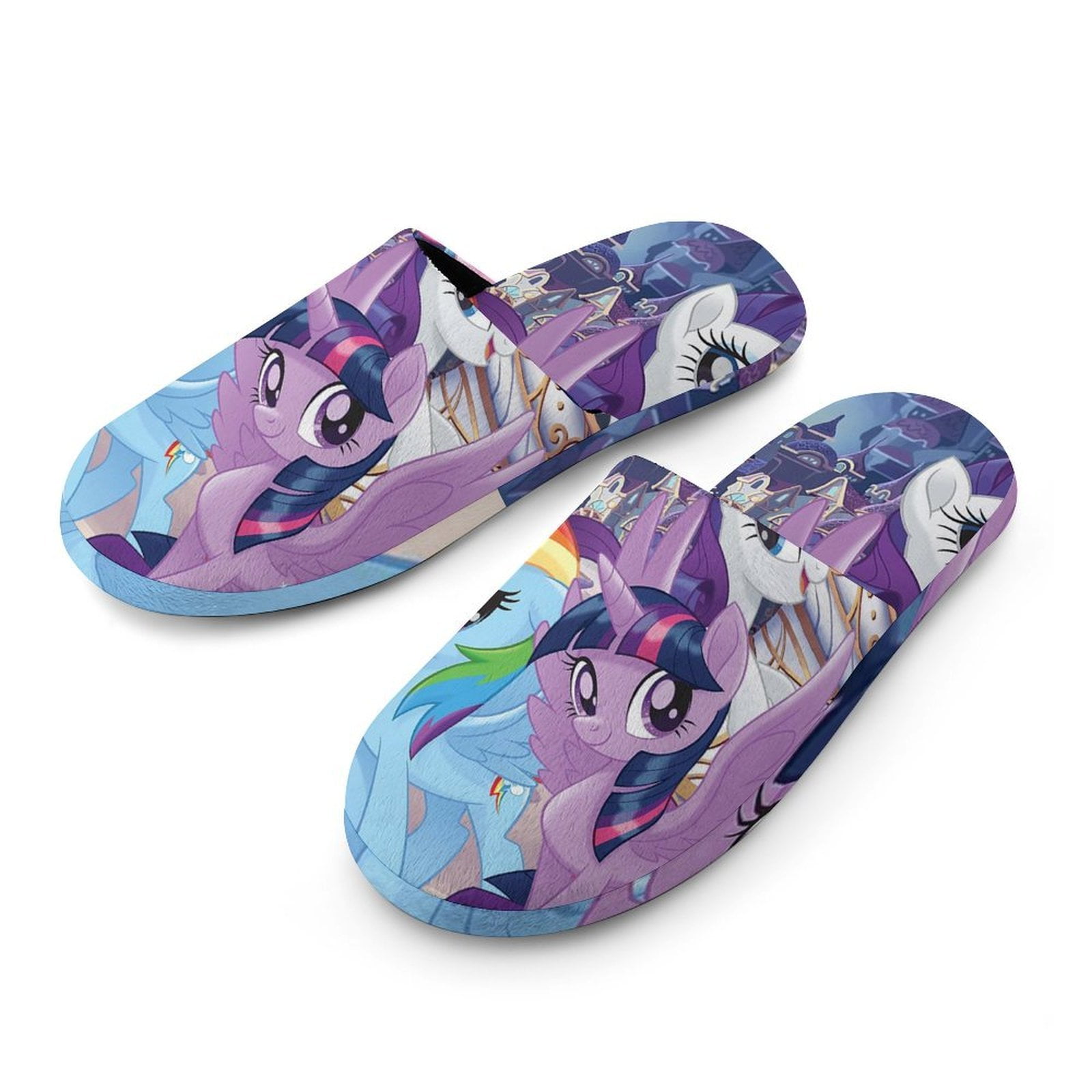 Mens My Lit-tle Pony Slippers Non-Slip Fuzzy House Slippers Warm Soft ...