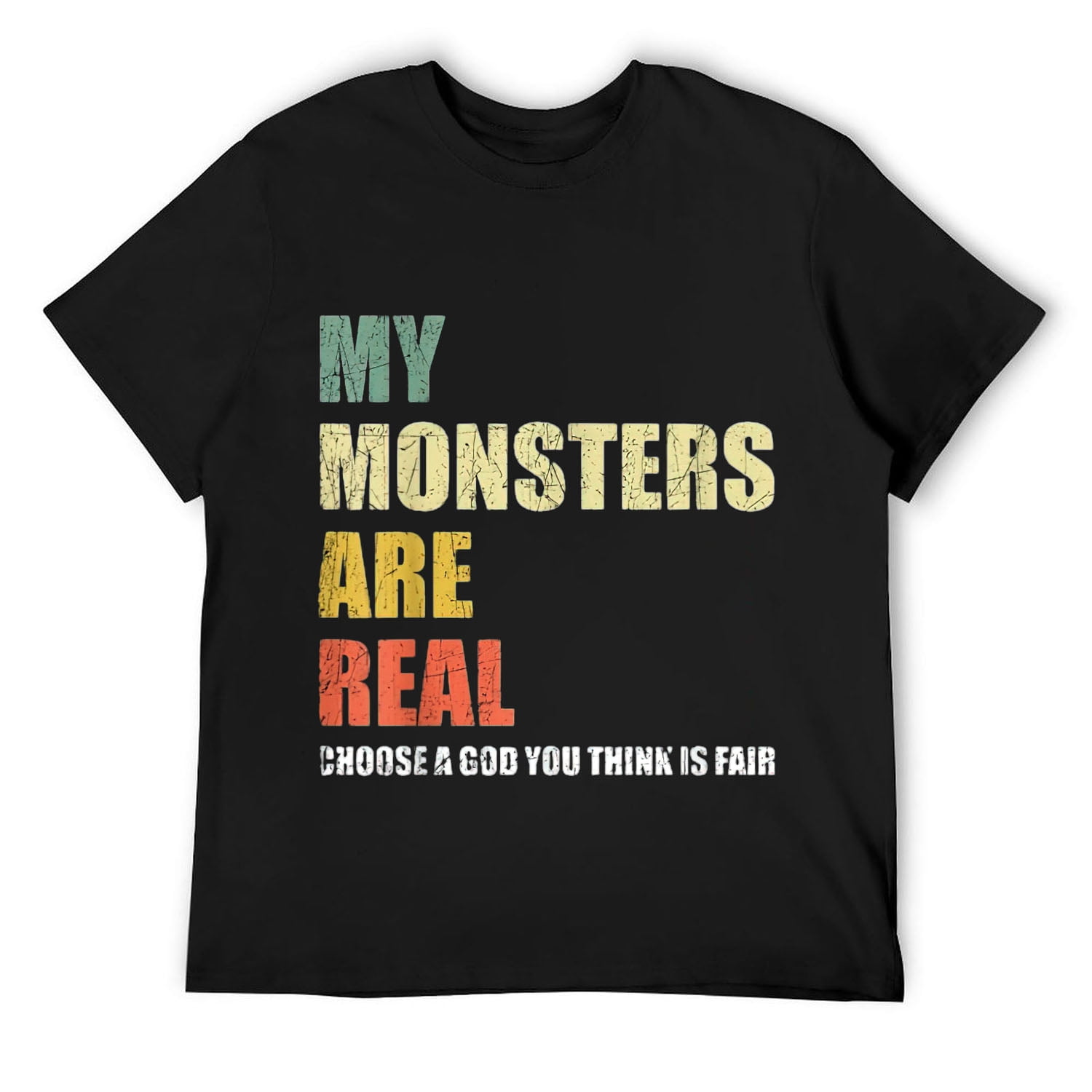 Mens My Monsters Are Real T-Shirt Black - Walmart.com