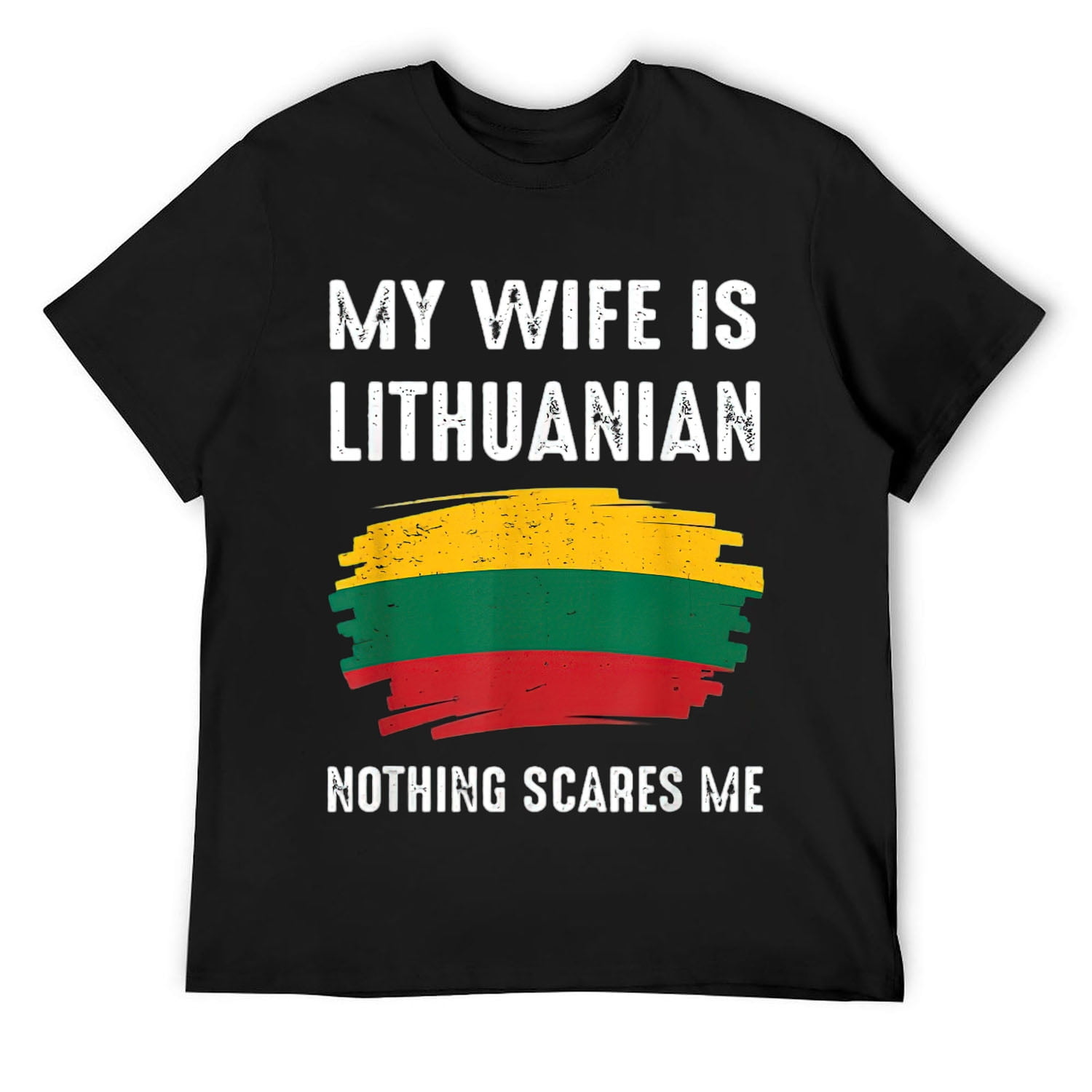 Mens My Wife Is Lithuanian Lithuania Pride Flag Heritage Roots T-Shirt ...