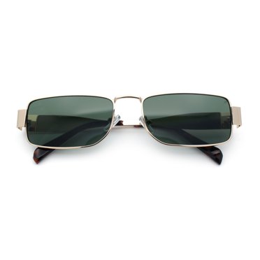 Womens Rimless Narrow Rectangle 90s Retro Sunglasses Silver Blue ...