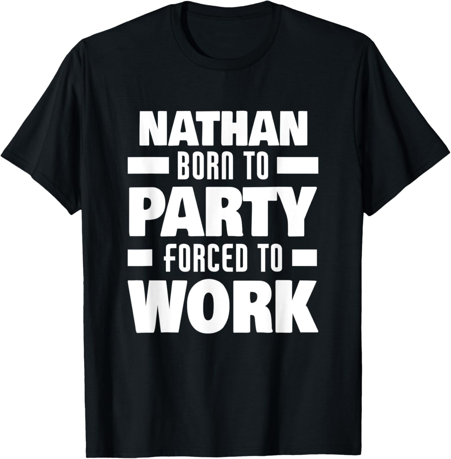 Mens Nathan Born To Party Forced To Work Funny Nathan Name T-Shirt ...