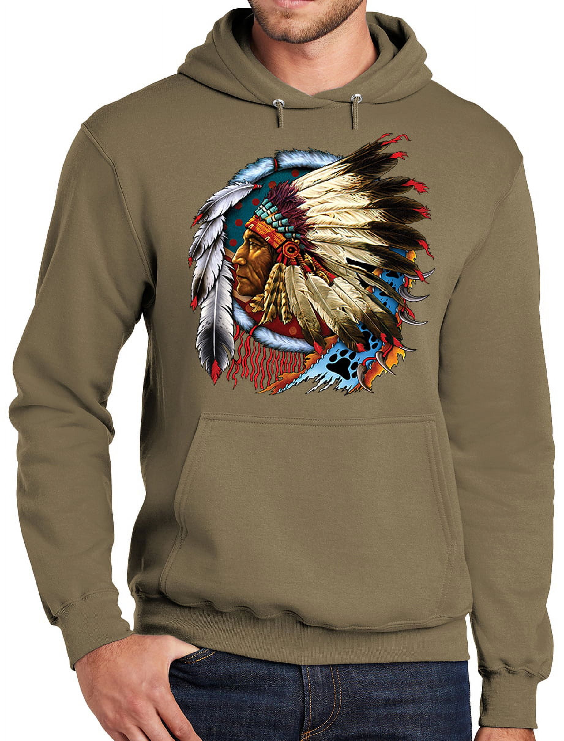 Mens Native American Indian Chief Dreamcatcher Hoodie Sweatshirt, 3XL ...