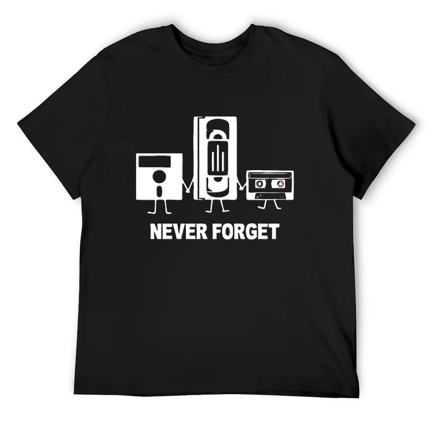 Mens Never Forget Retro Novelty - Tape VHS Floppy - Funny Nerd Shirt ...