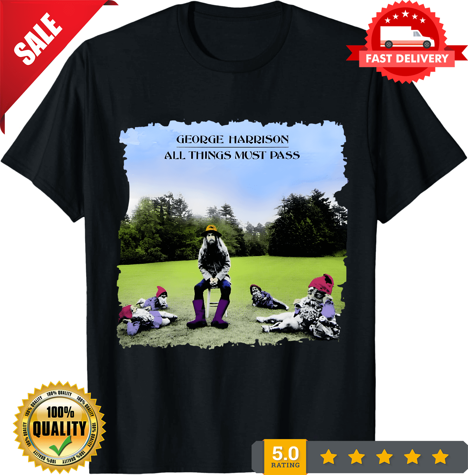 Mens New Clothing Summer Cotton George Harrison All Things Must Pass ...