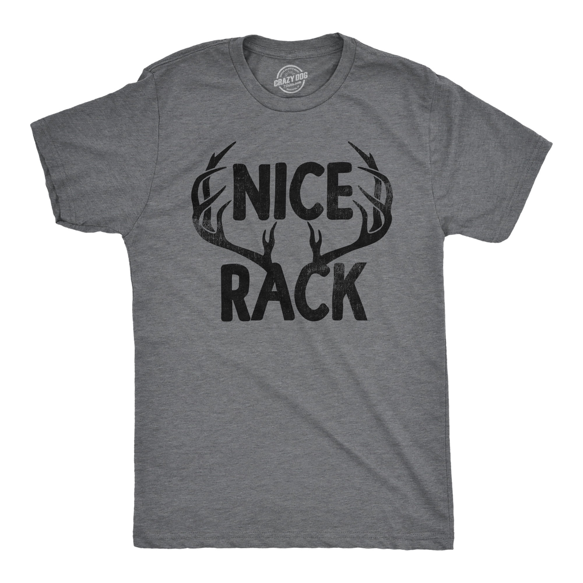 Mens Nice Rack T Shirt Funny Deer Hunter Antlers Joke Tee for Guys ...