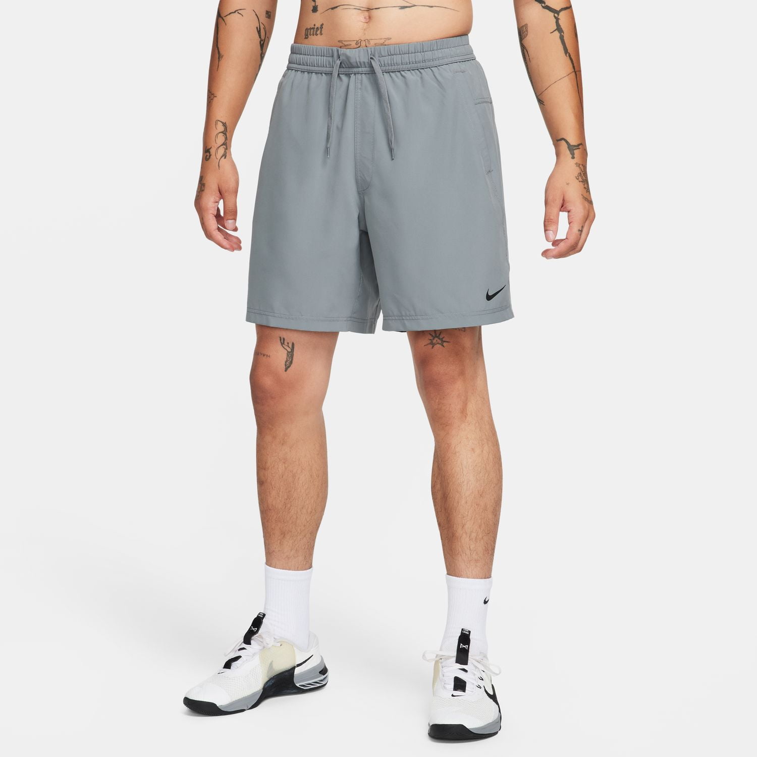 Mens Nike DriFit Form 7-in Unlined Woven Short Color: Smoke Gray Black ...