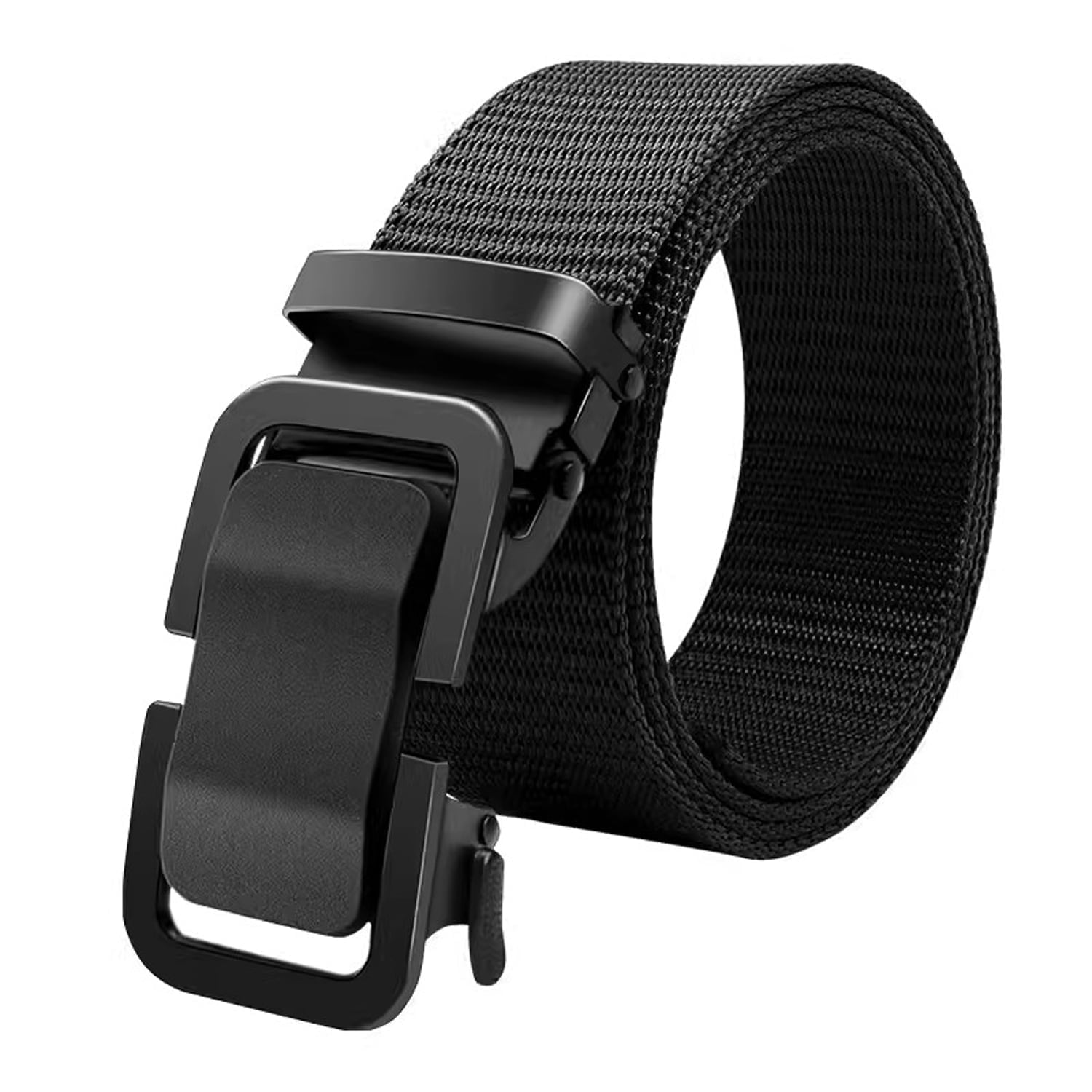 Mens Nylon Fabric Mechanical Teeth Clip Belts for Men Metal Buckle Free ...