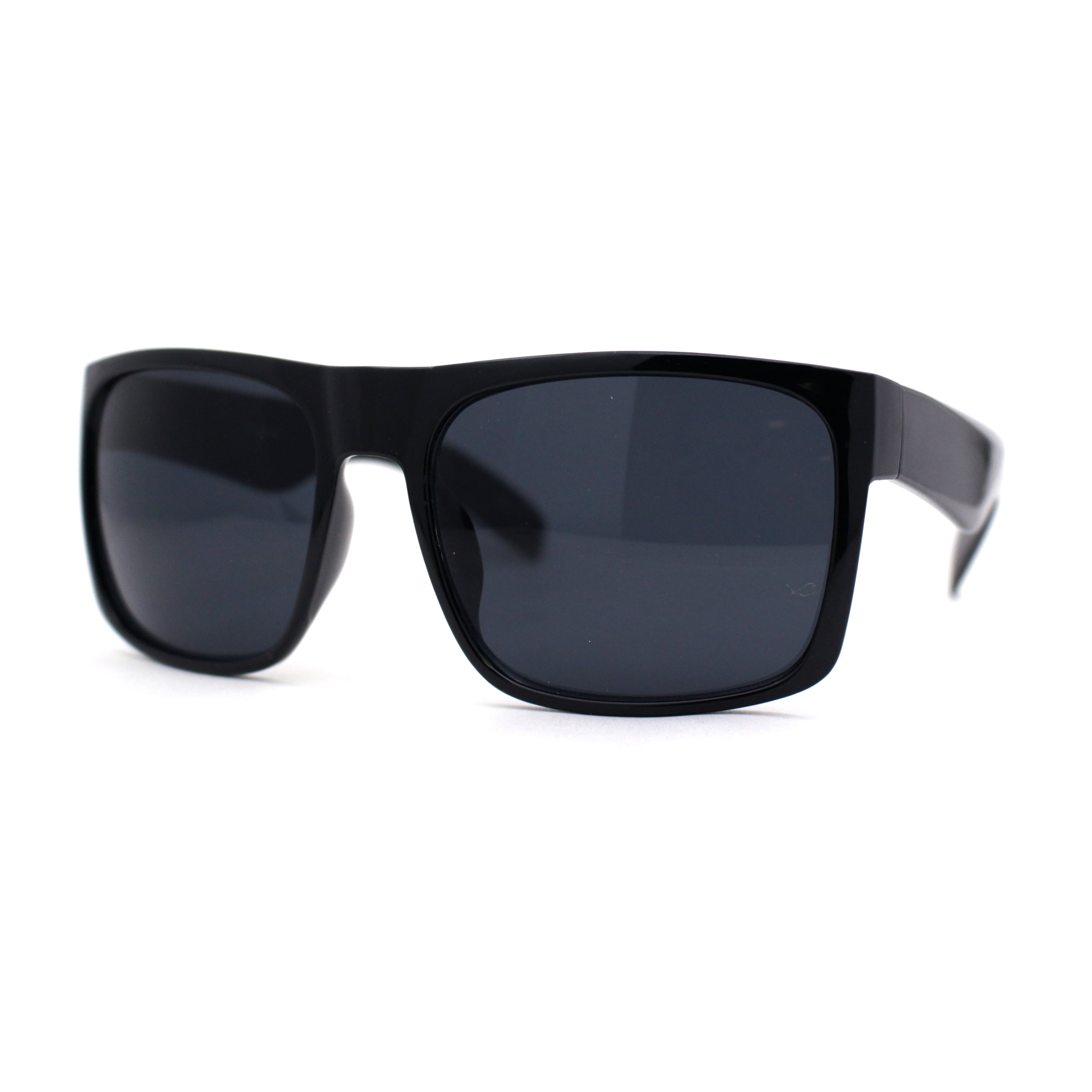 Mens OG Flat Top Rectangle Gangster Mob Shade Sunglasses Shiny Black ...