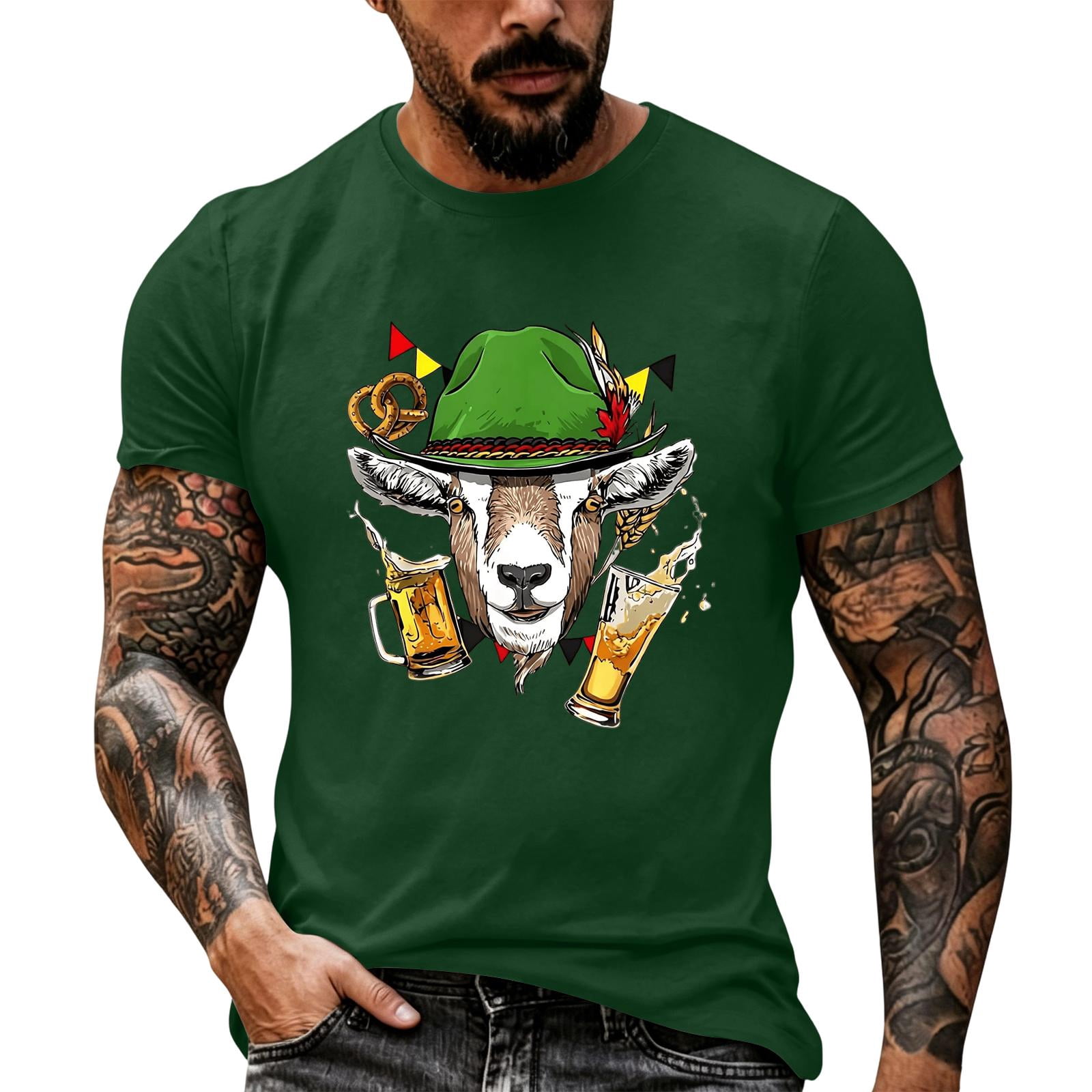 Mens Oktoberfest Shirt Beer Festival Themed Bavarian Style Short Sleeve ...