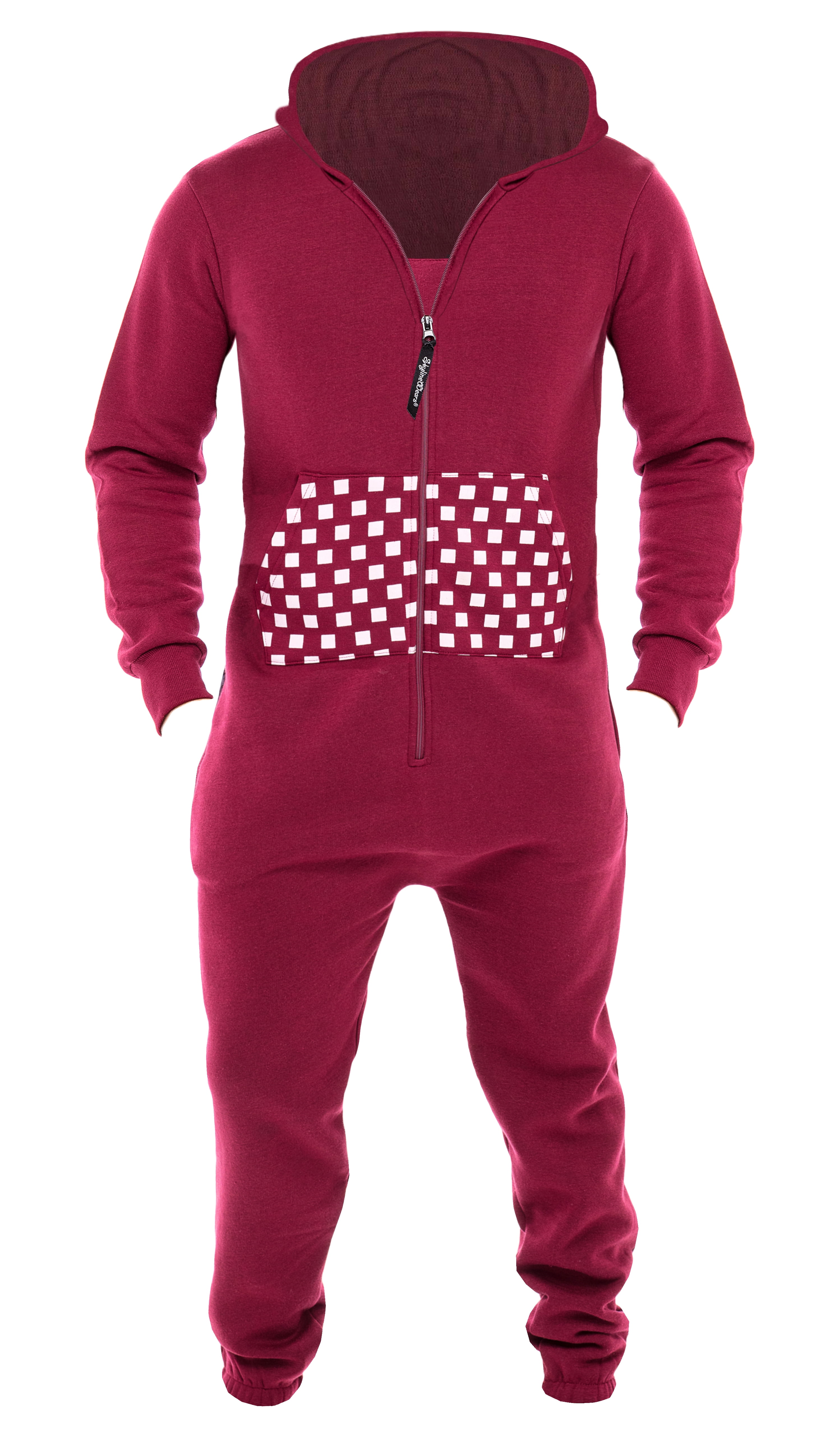 Mens One Piece Pajamas Adult Plain Jumpsuit Non Footed Lightweight