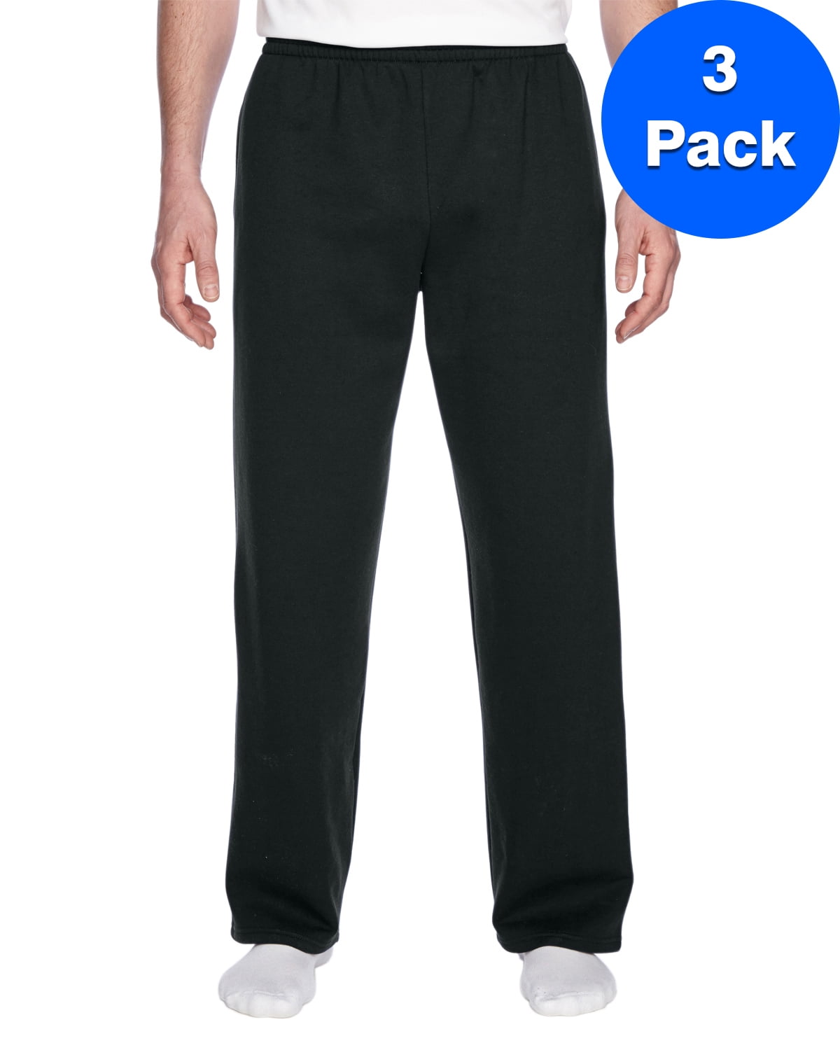 Mens Open-Bottom Pocket Sweatpants SF74R (3 PACK) - Walmart.com