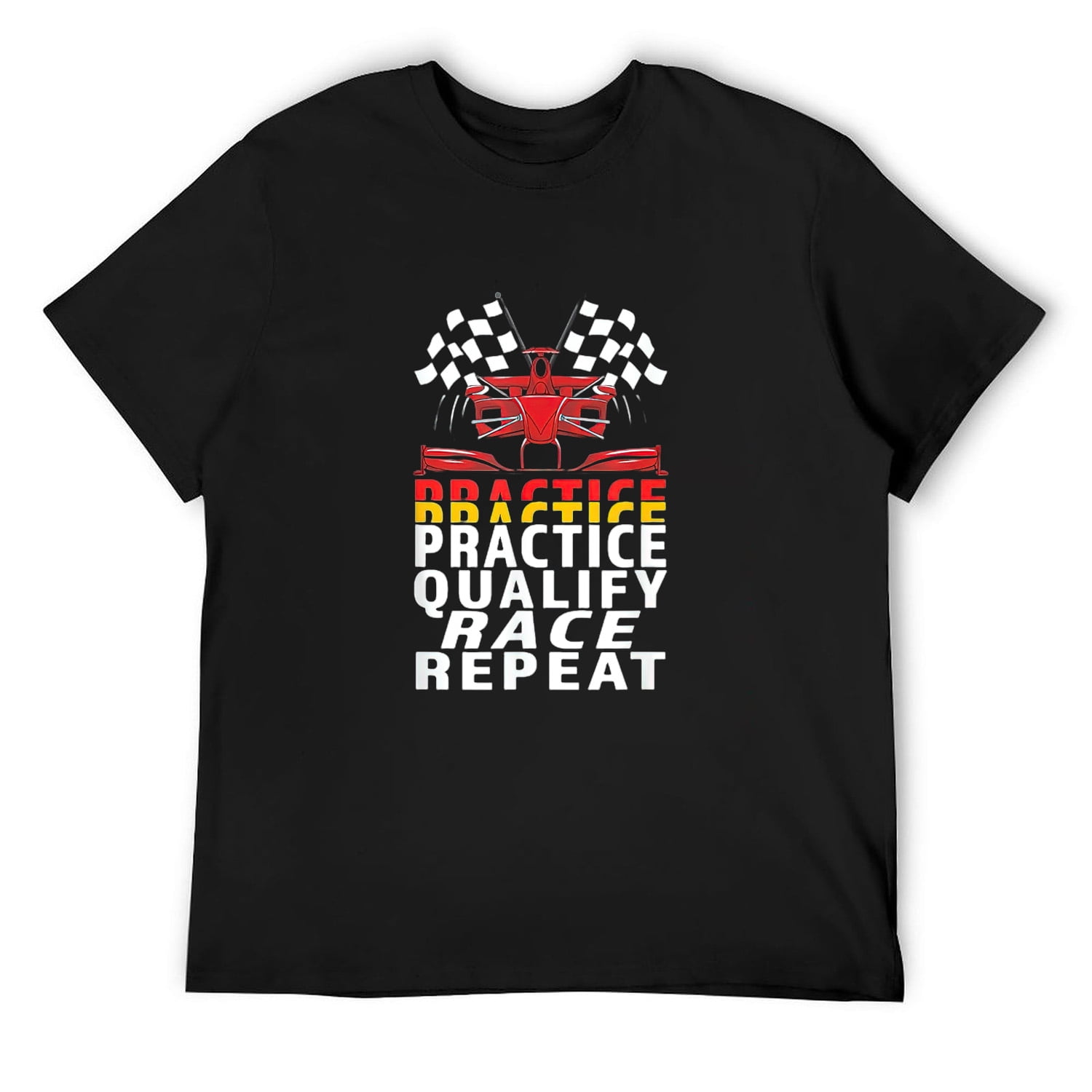 Mens Open Wheel Formula Racing Car Practice Qualify Race Repeat T-Shirt ...