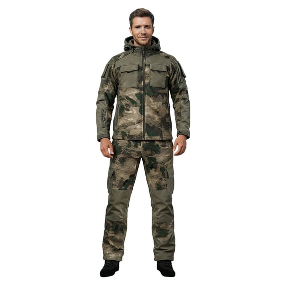 Mens Outdoor Climbing Hooded Workwear Jumpsuit With Thermal Cold ...