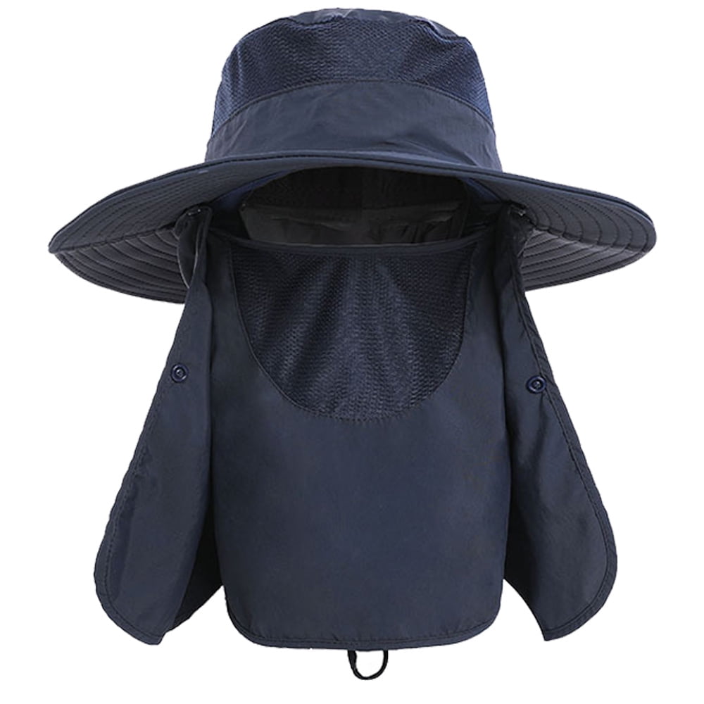 Men's UV Protection Hat with Detachable Face & Neck Flap, Outdoor ...