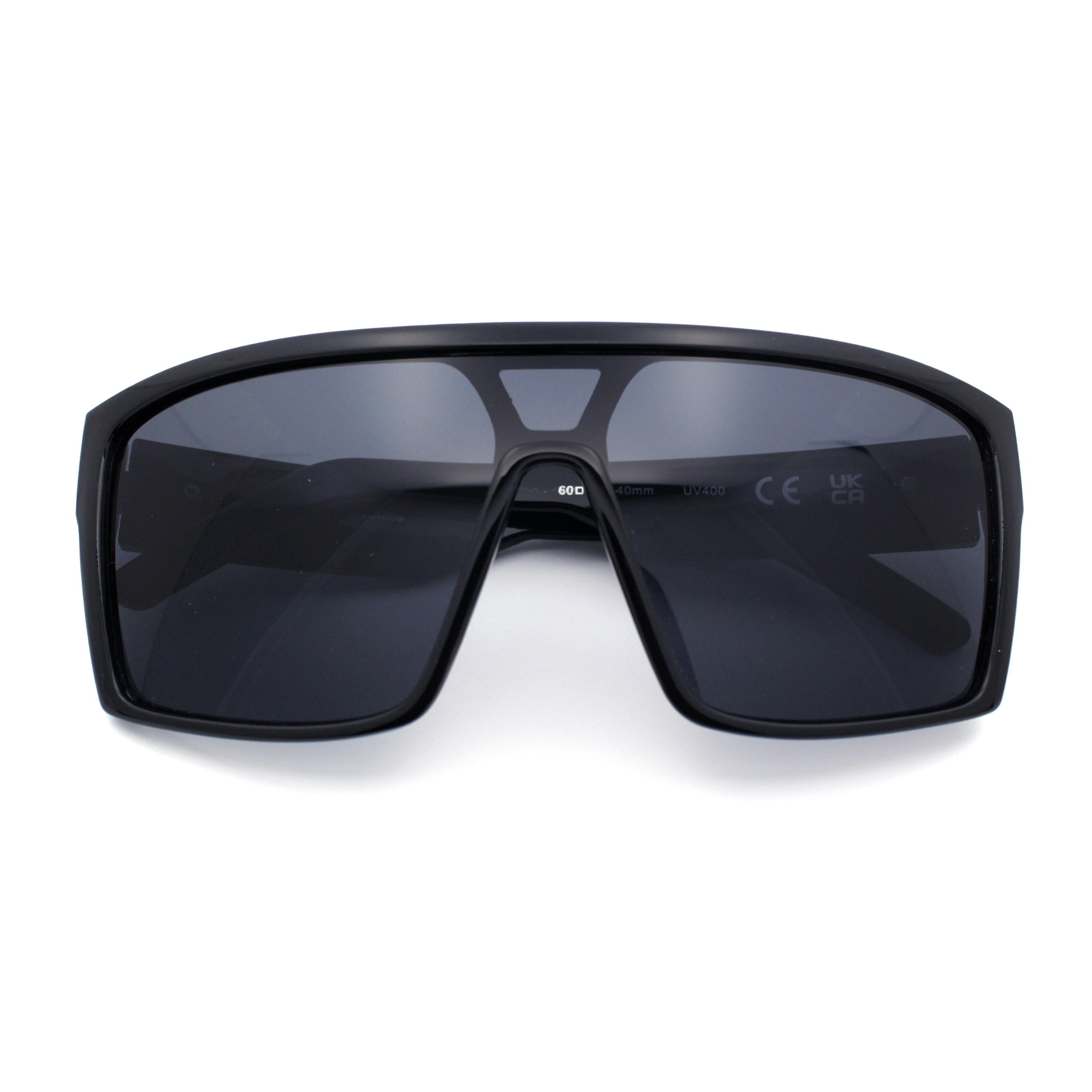 Mens Oversized Shield Curved Wrap Rectangular Plastic Sporty Sunglasses ...