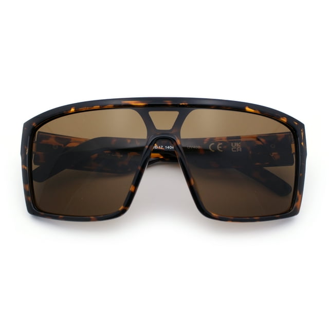 Mens Oversized Shield Curved Wrap Rectangular Plastic Sporty Sunglasses ...
