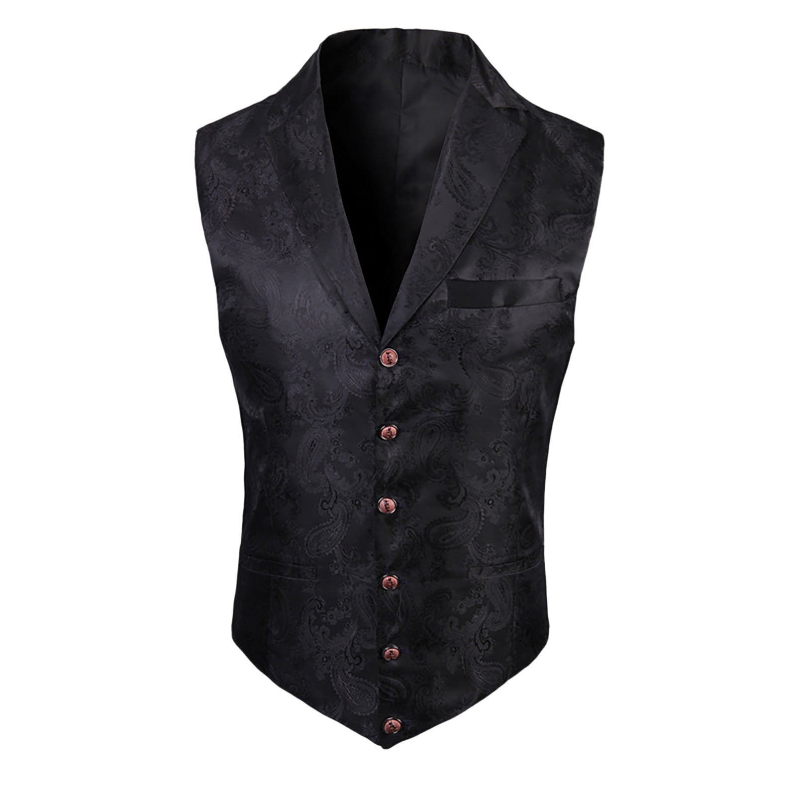 Mens Paisley Floral Suit Vest Victorian Steampunk Gothic Waistcoat ...