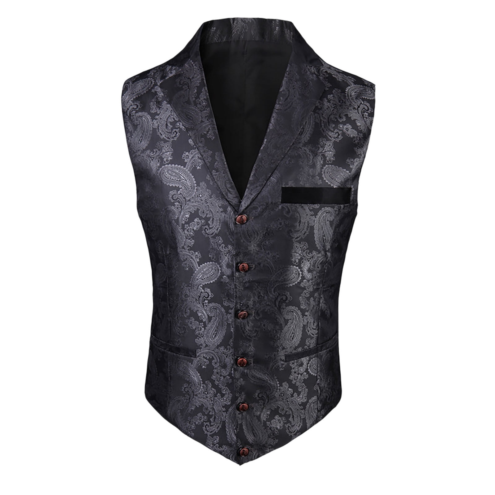 Mens Paisley Floral Suit Vest Victorian Steampunk Gothic Waistcoat ...