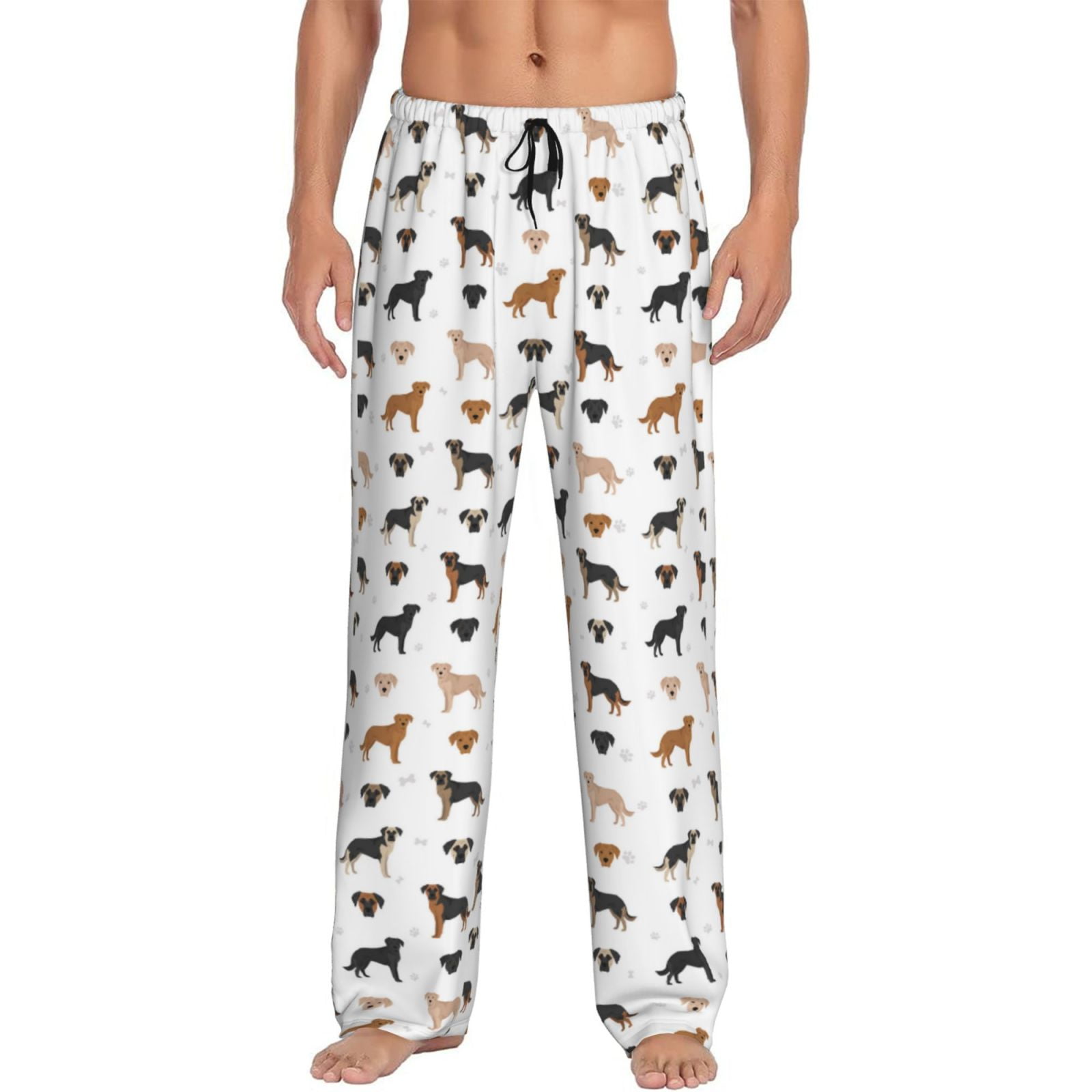 Mens Pajama Pants, Back Labrador Retriever Dog Lounge Pj Pants With ...