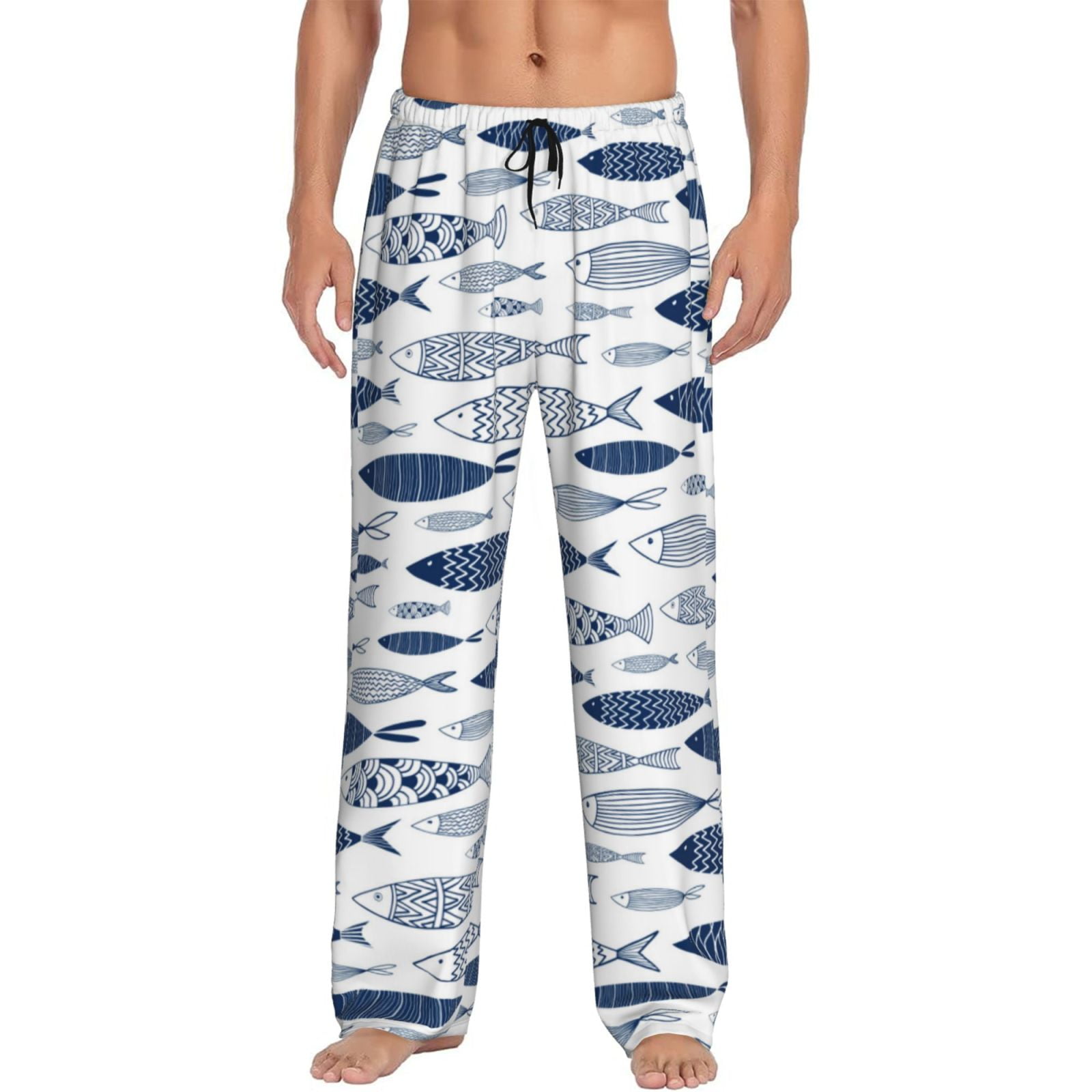 Mens Pajama Pants - Blue Fish Soft Sleep Lounge Pants for Men, Casual ...