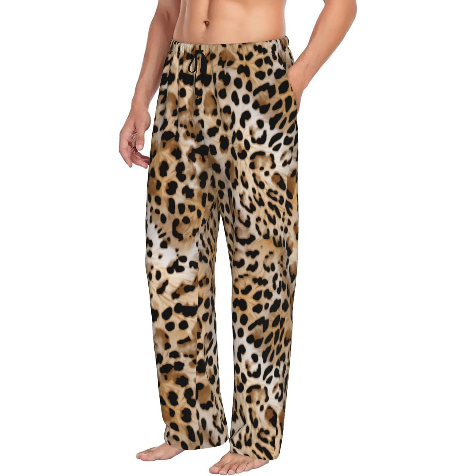 Mens Pajama Pants Bottoms with Pockets - Colorful leopard print cool ...