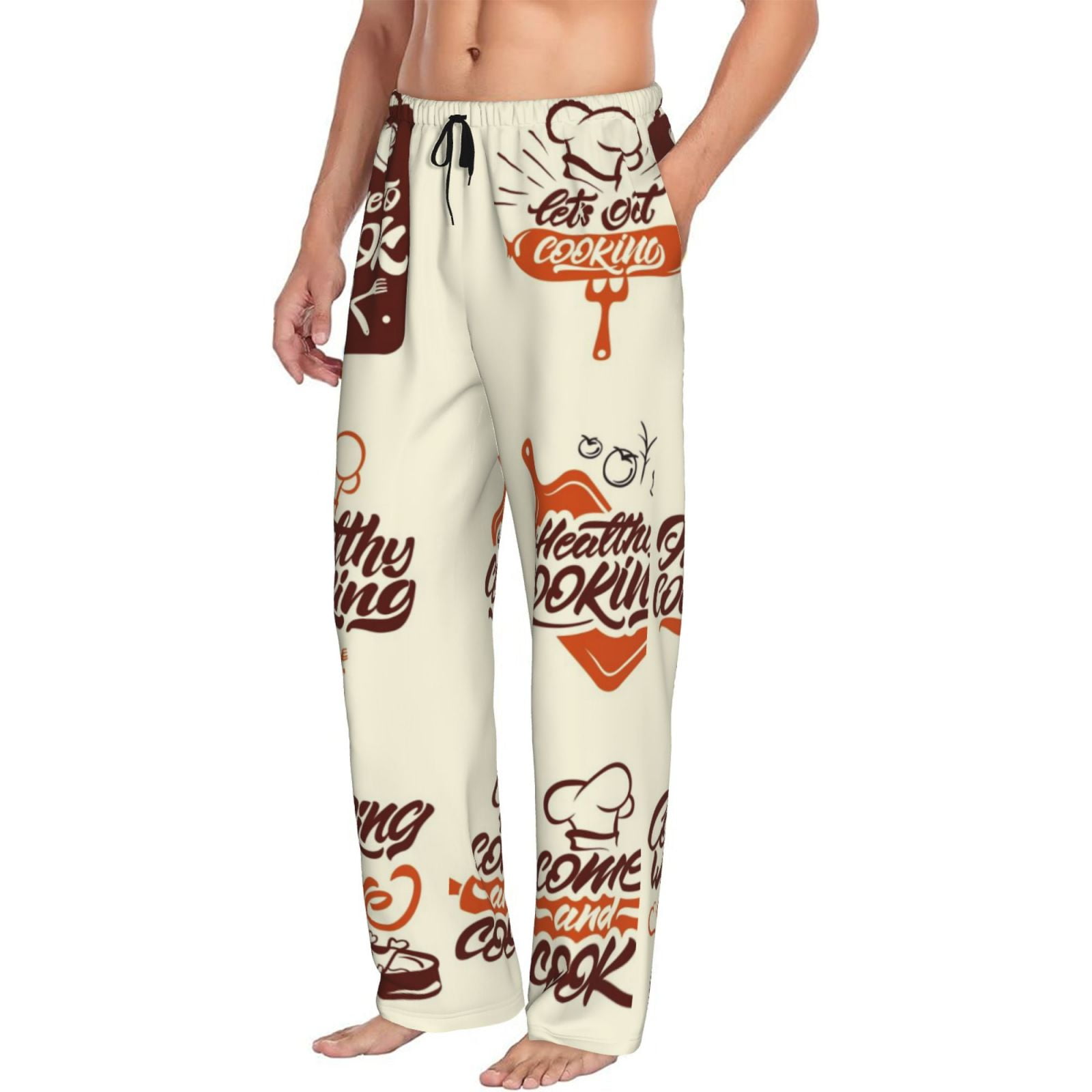 Mens Pajama Pants Bottoms with Pockets- Cooking With Love Soft Mens Pj ...