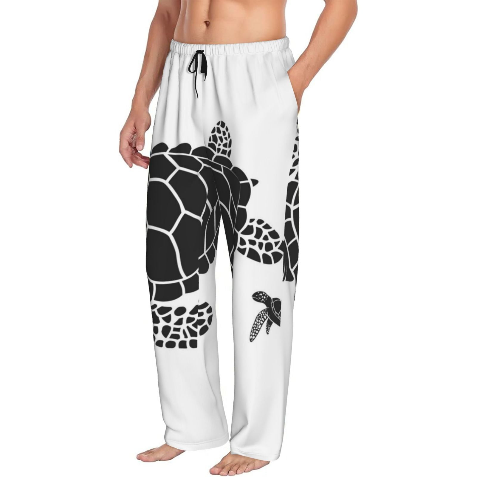 Mens Pajama Pants Bottoms with Pockets- Family Of Sea Turtles Soft Mens ...