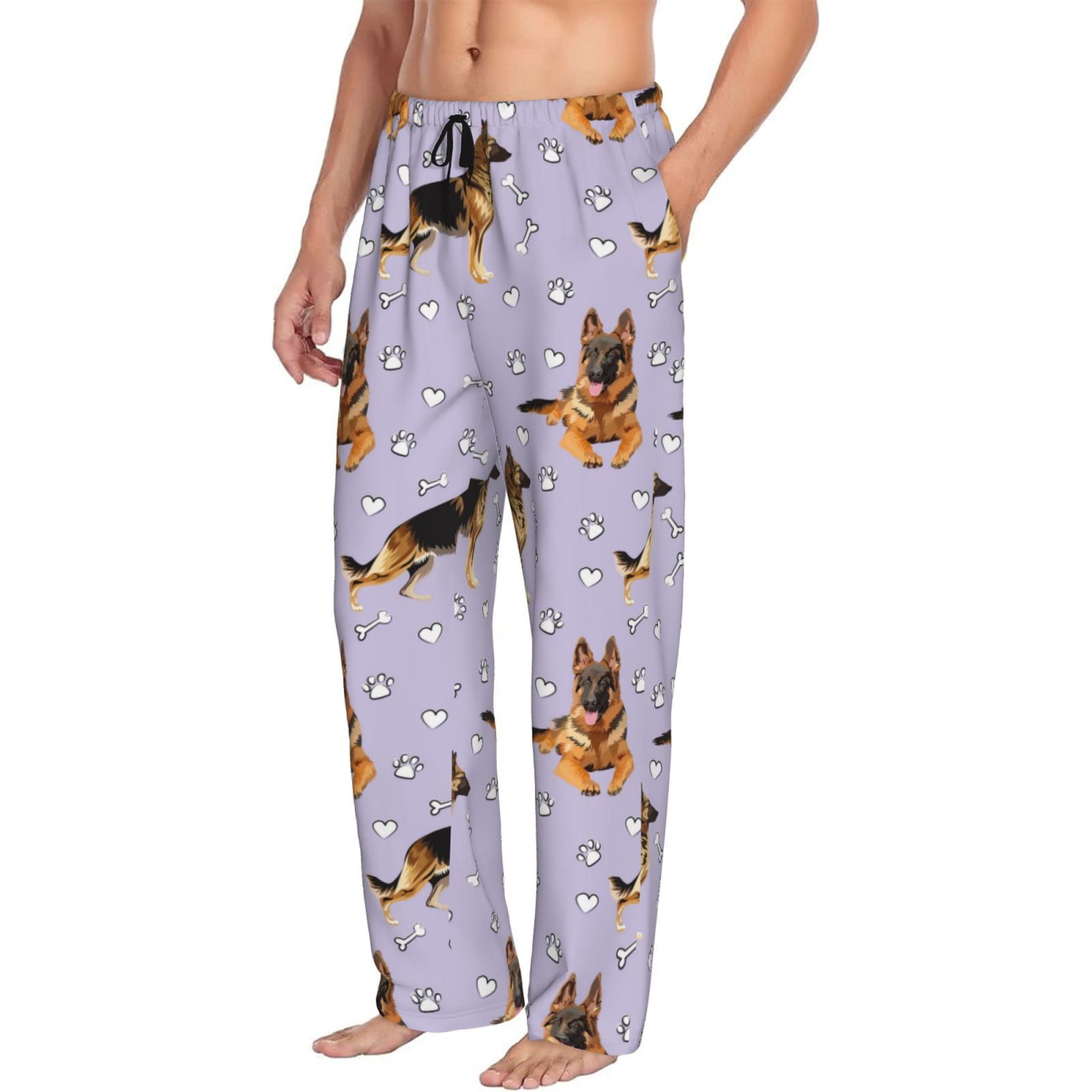 Mens Pajama Pants Bottoms with Pockets- German Shepherd Dog Love Soft ...