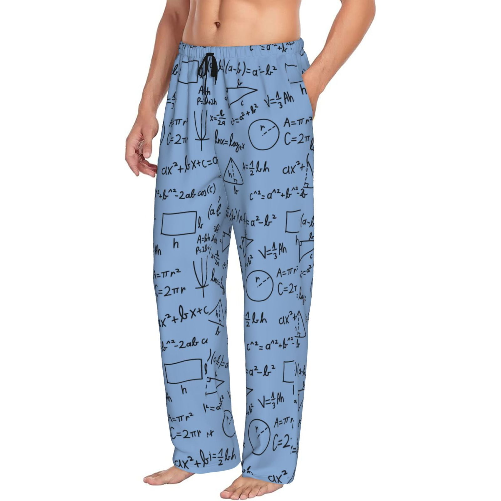 Mens Pajama Pants Bottoms with Pockets - Math Print design Comfy Mens ...