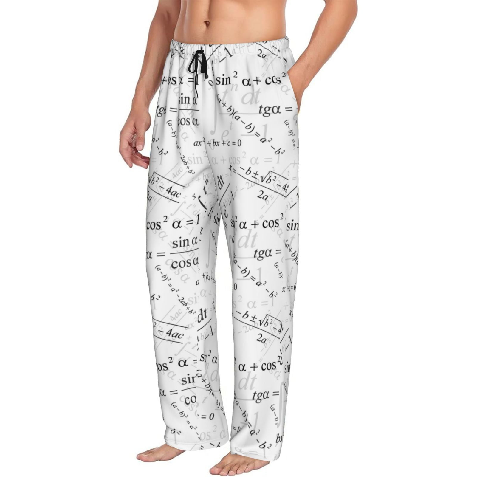 Mens Pajama Pants Bottoms with Pockets- Math Print formula Soft Mens Pj ...