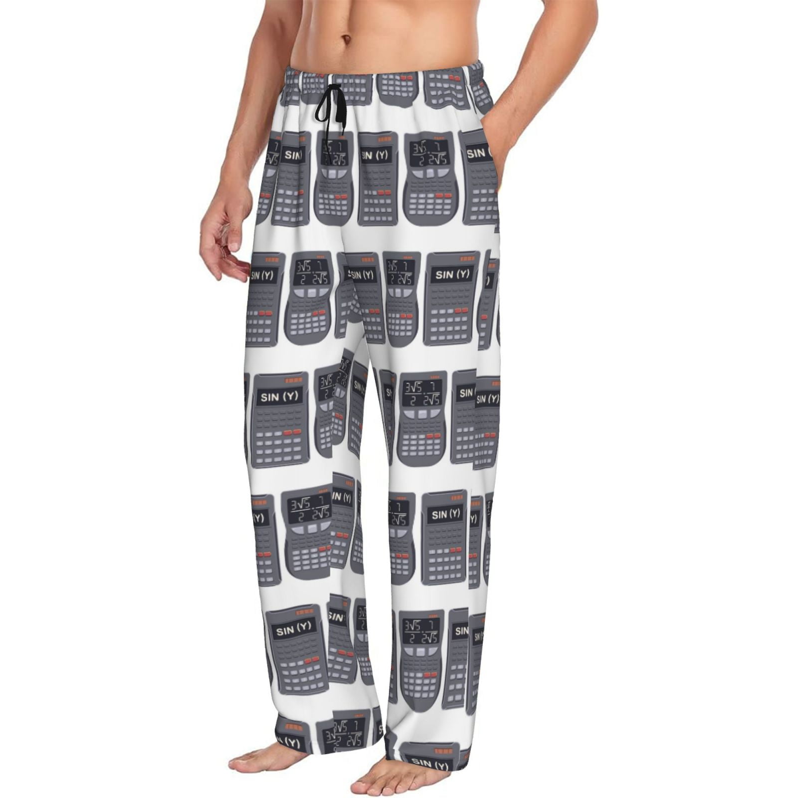 Mens Pajama Pants Bottoms with Pockets- Math calculator equation Prin ...