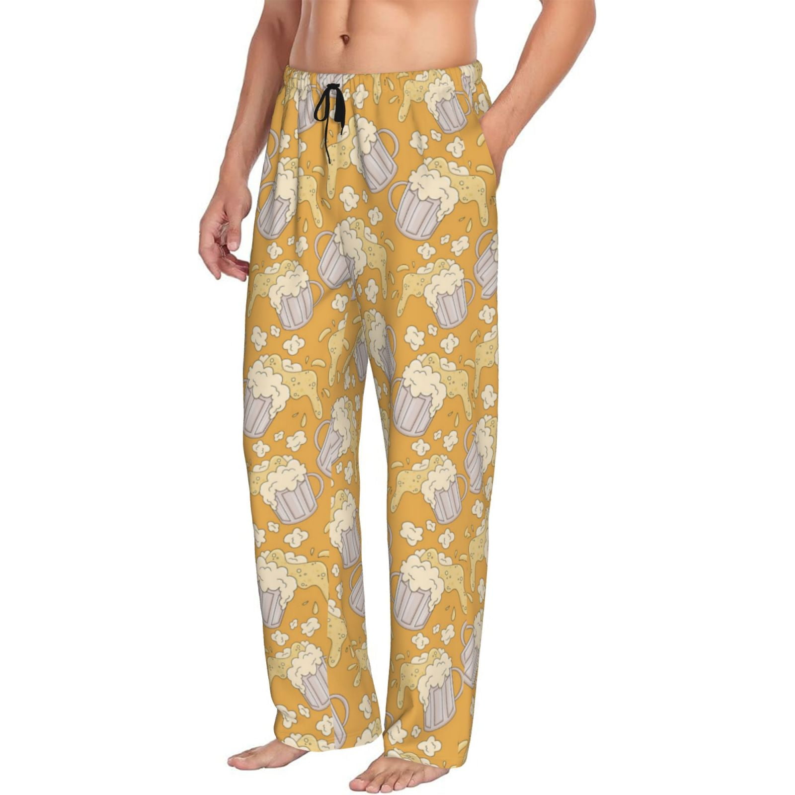 Mens Pajama Pants Bottoms with Pockets - Mug With Beer Comfy Mens Pj ...