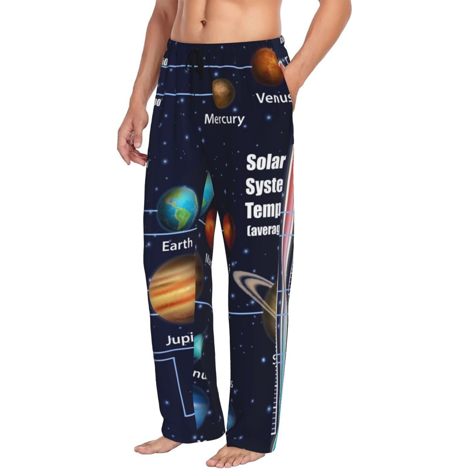 Mens Pajama Pants Bottoms with Pockets- Solar System Temperatures ...