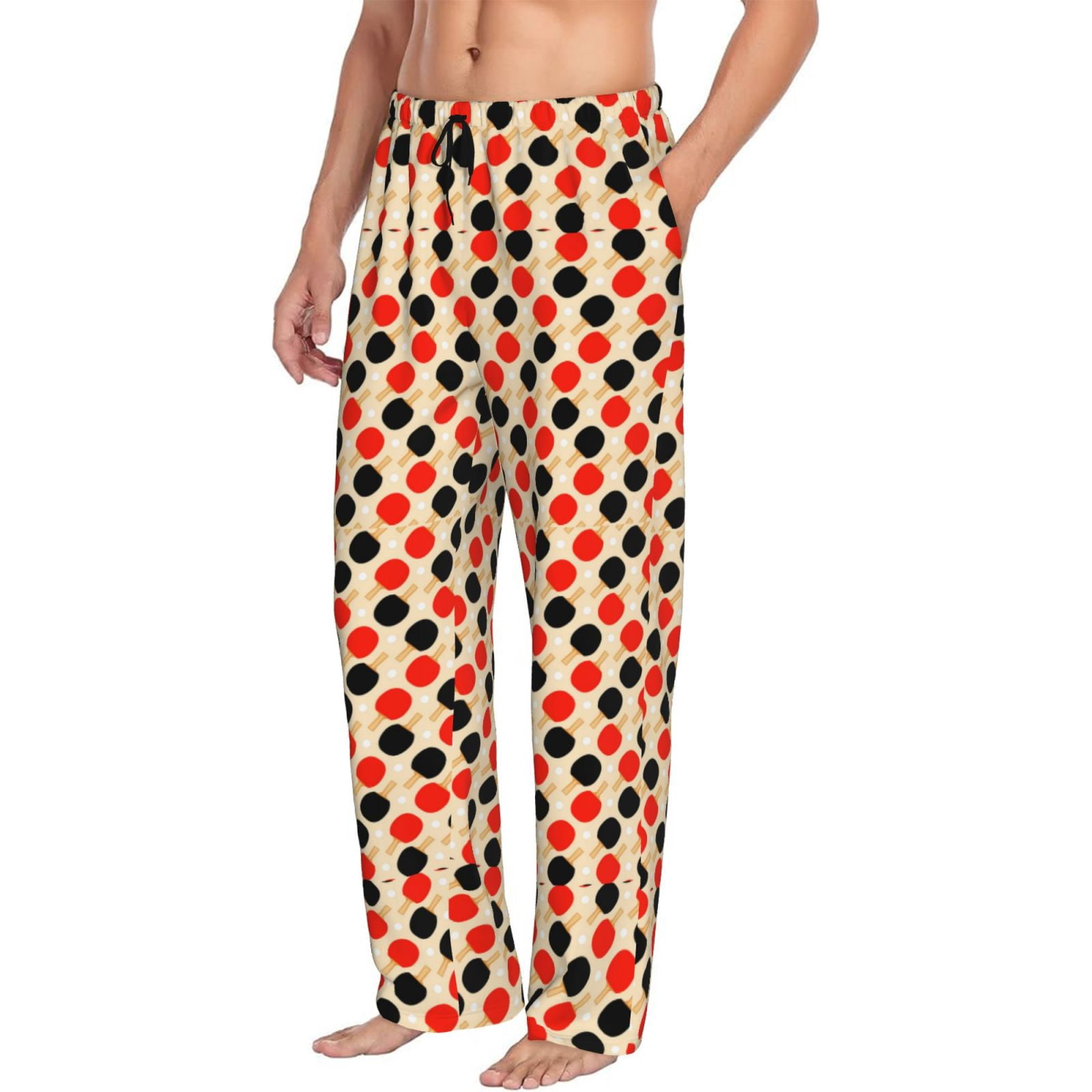 Mens Pajama Pants Bottoms with Pockets - Table Tennis Rackets Soft Mens ...
