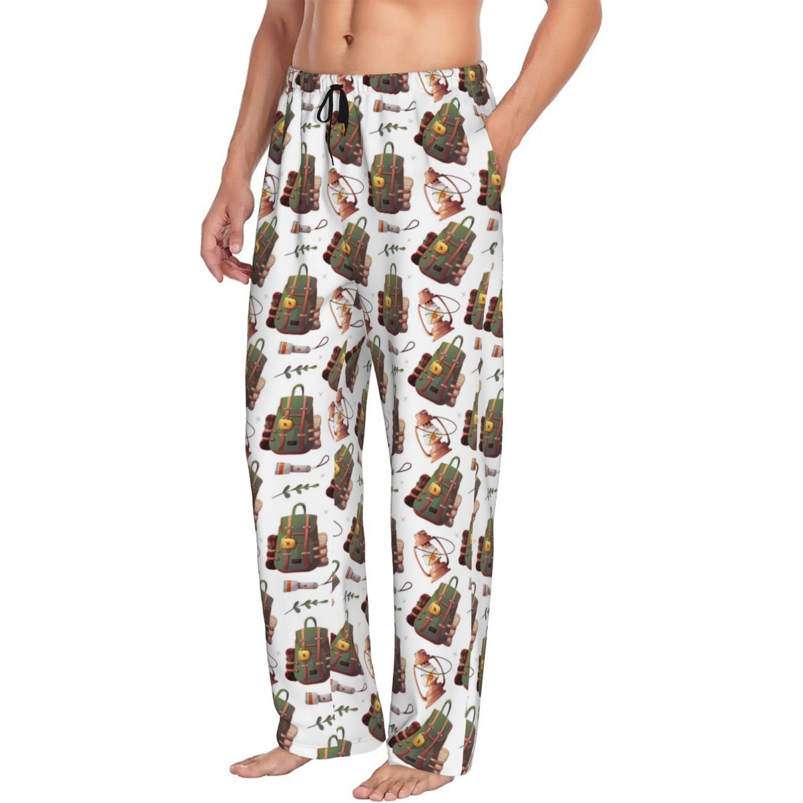Mens Pajama Pants Bottoms with Pockets- bag Light Bulb vintage Soft ...