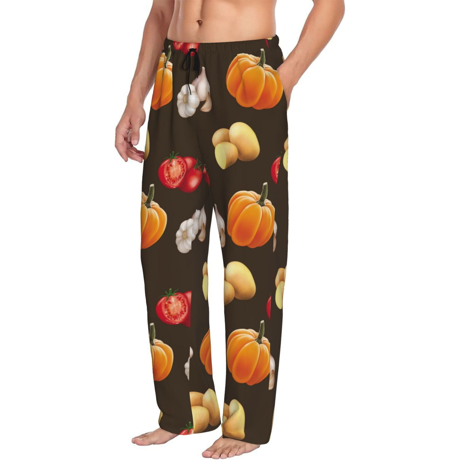 Mens Pajama Pants Bottoms with Pockets - vegetable Potato Comfy Mens Pj ...