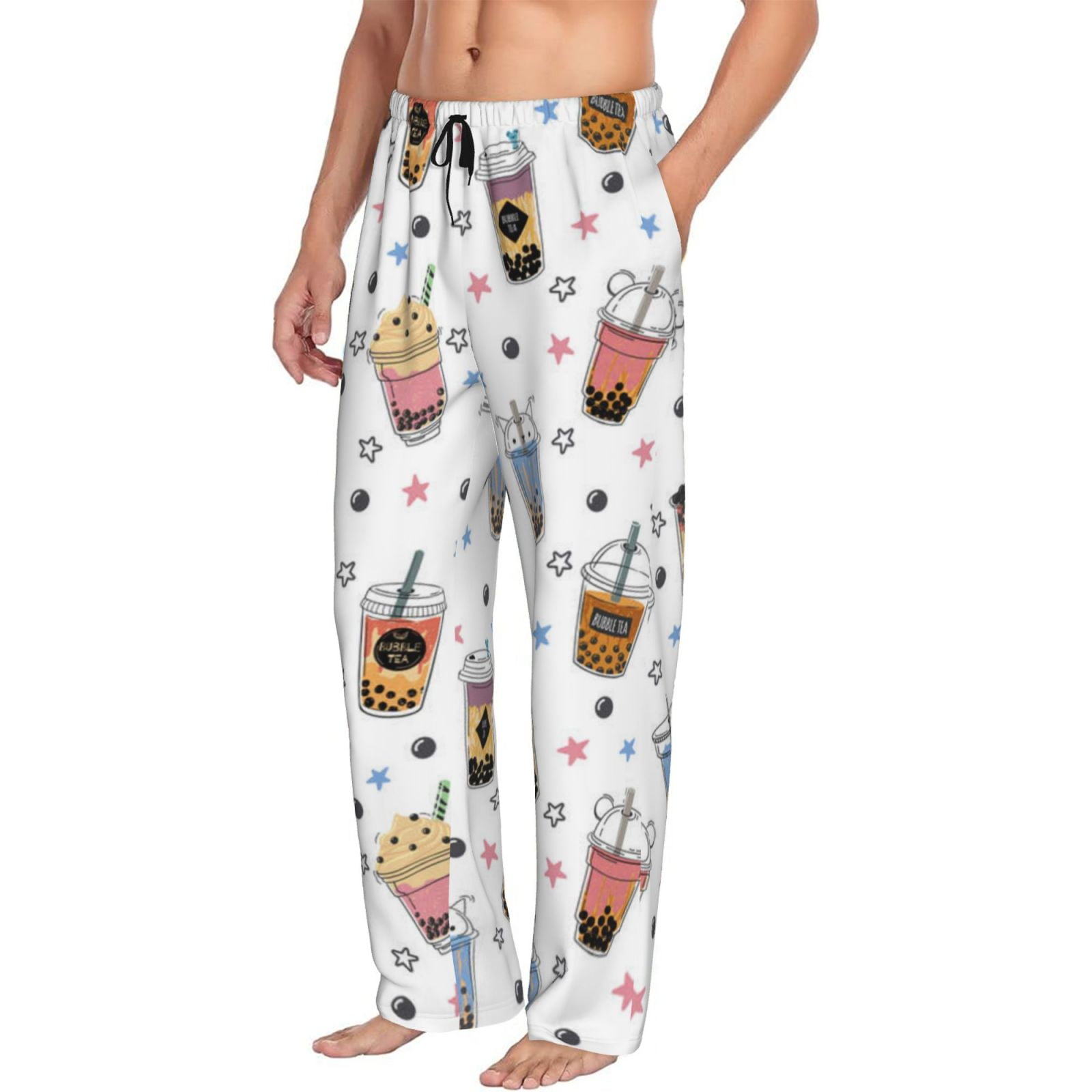Mens Pajama Pants Bubble Tea Popular Asian Cold Drink Pearl Milk Tea ...
