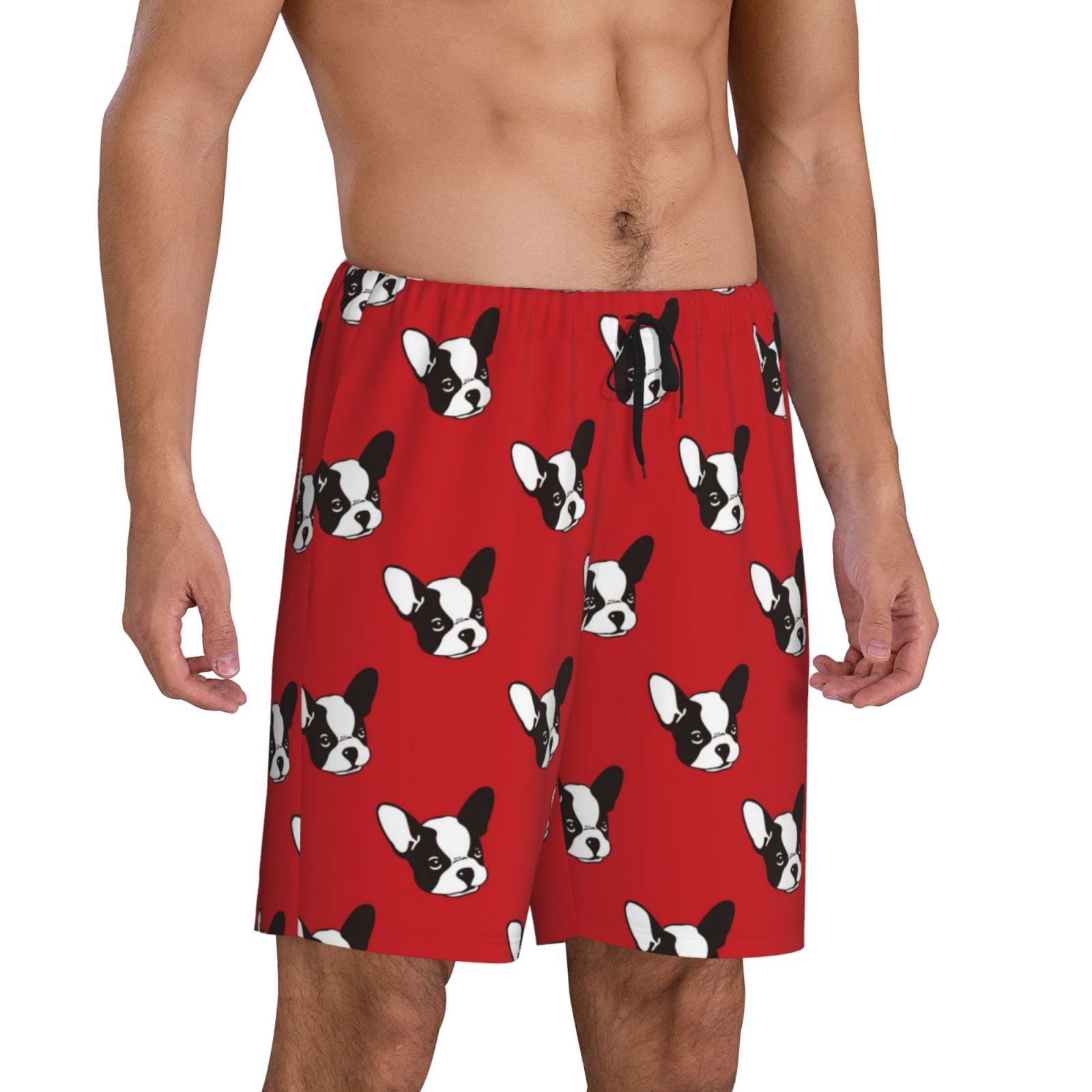 Mens Pajama Pants - Bulldog Red Sleep Shorts Mens Pajama Shorts, Comfy ...