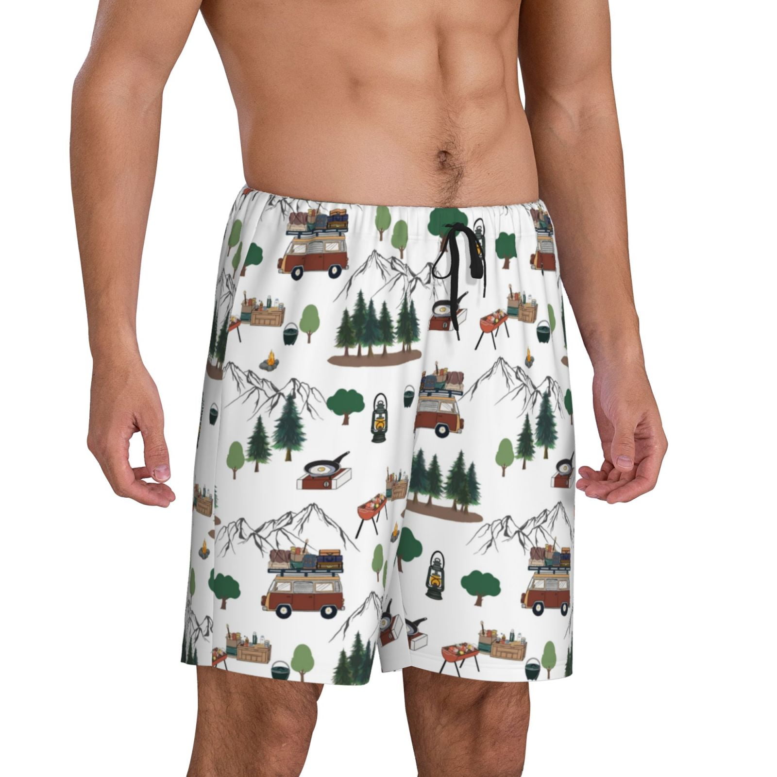 Mens Pajama Pants - Camping Caravan 2 Sleep Shorts Mens Pajama Shorts ...
