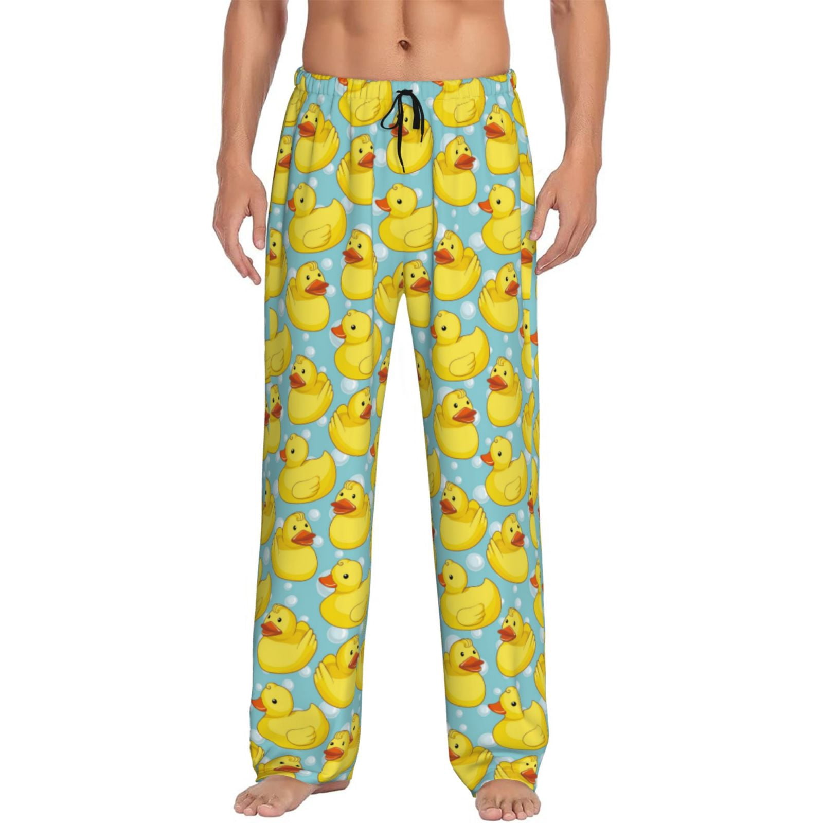 Mens Pajama Pants - Cartoon Funny Cute Duck Bubble Mens Sleepwear ...