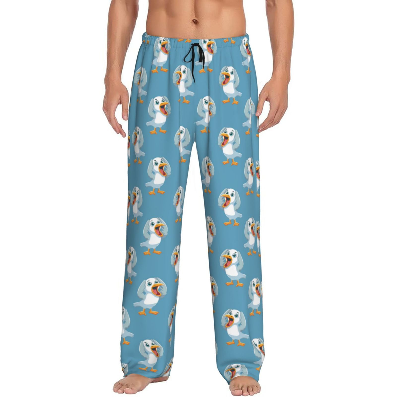 Mens Pajama Pants - Cartoon Seagull Mens Sleepwear, Lounge Pj Pants ...
