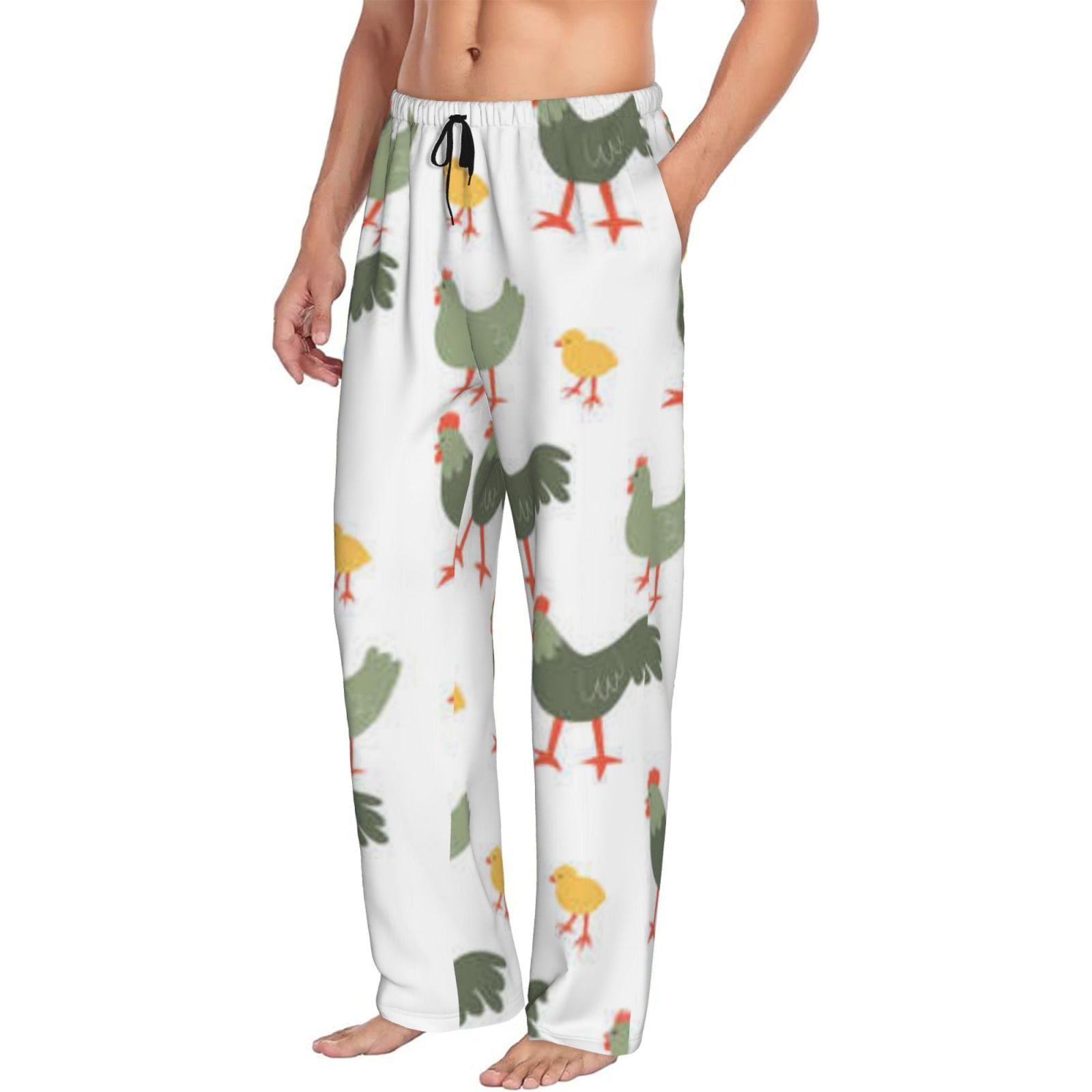 Mens Pajama Pants Chiken Rooster Cute Cartoon Characters Sleep & Lounge ...