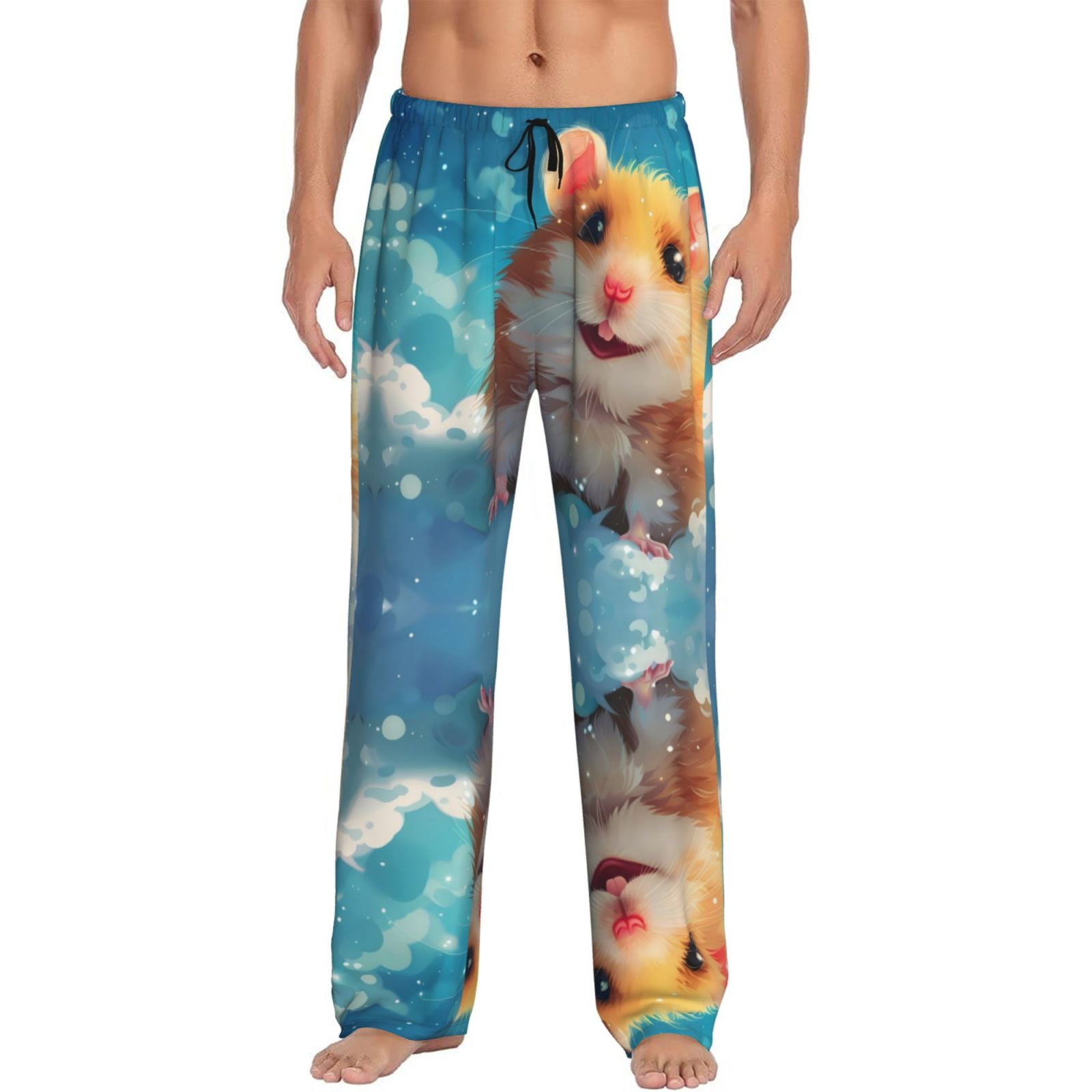Mens Pajama Pants, Cloud Cute Hamster Lounge Pj Pants With Drawstring ...