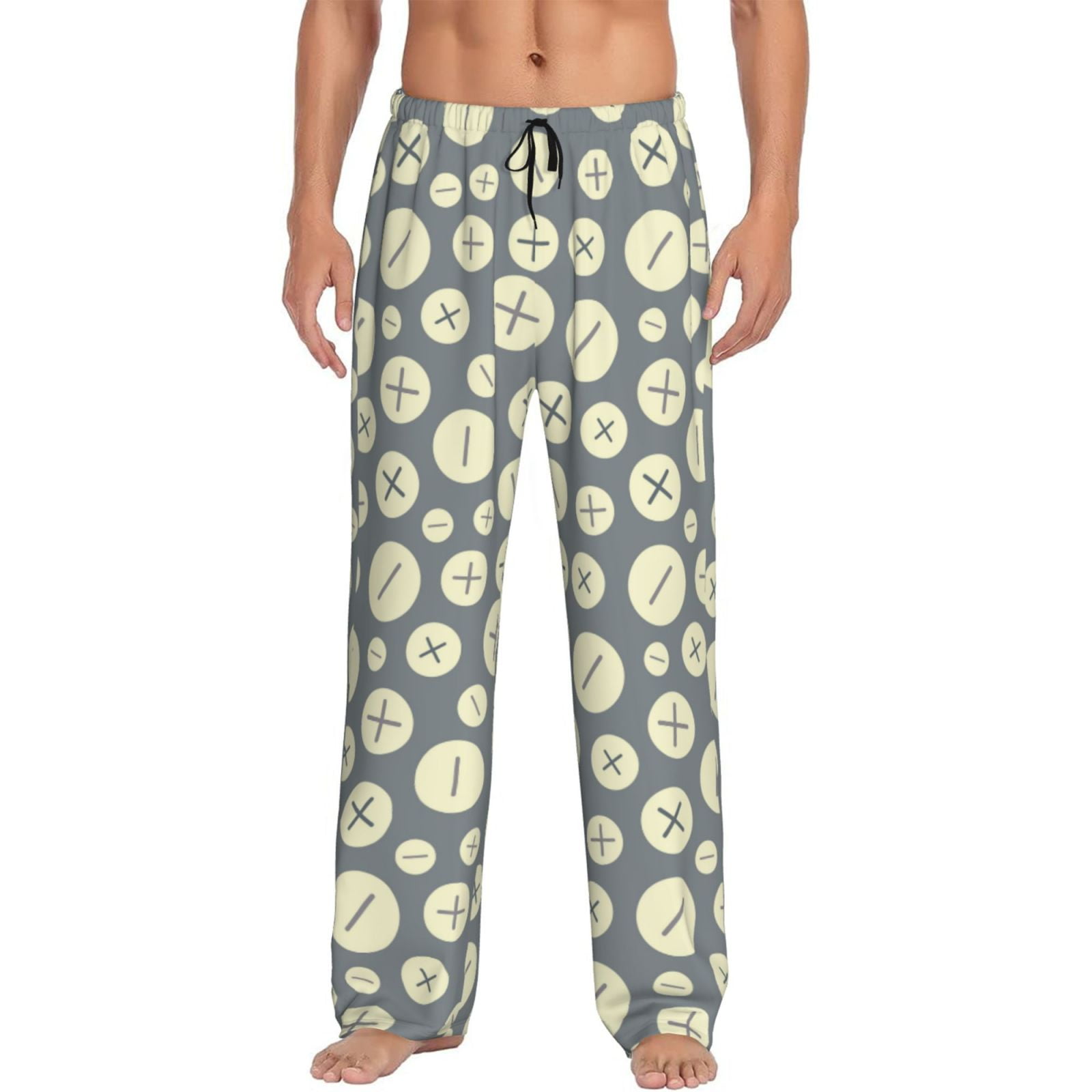 Mens Pajama Pants, Comical Math Symbol Print Lounge Pj Pants With ...