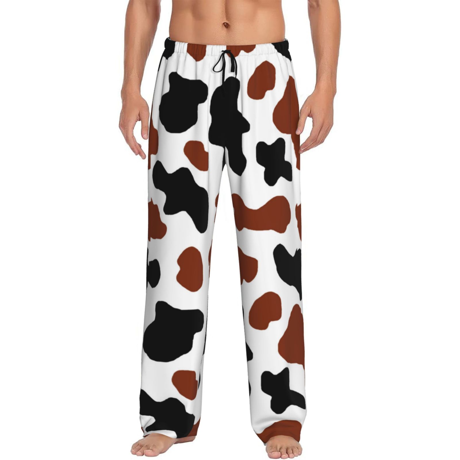 Mens Pajama Pants Cowboy black brown cow print Mens Pajama Pants, Soft ...