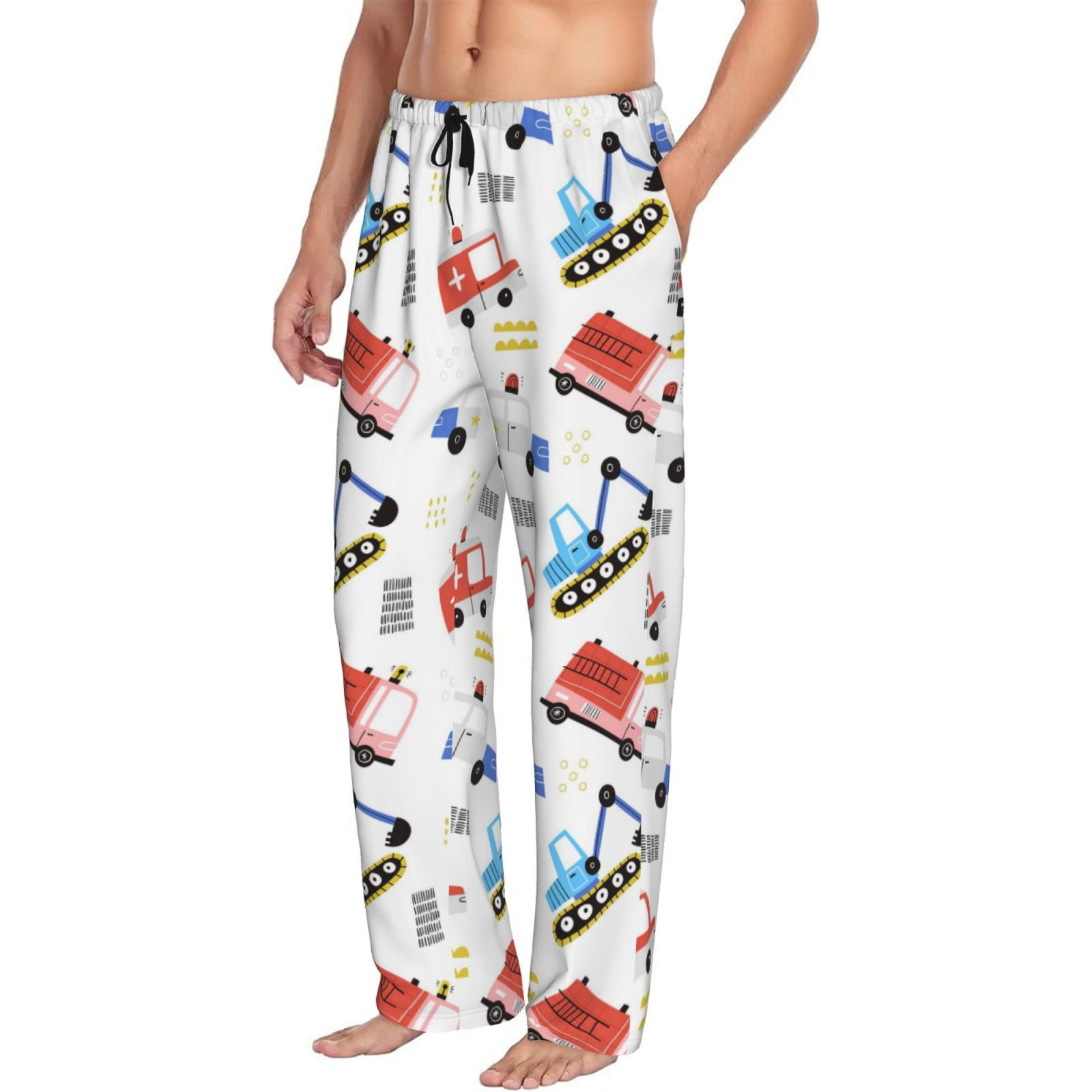 Mens Pajama Pants Cute Ambulance Police Car Fire Engine Truck Sleep ...